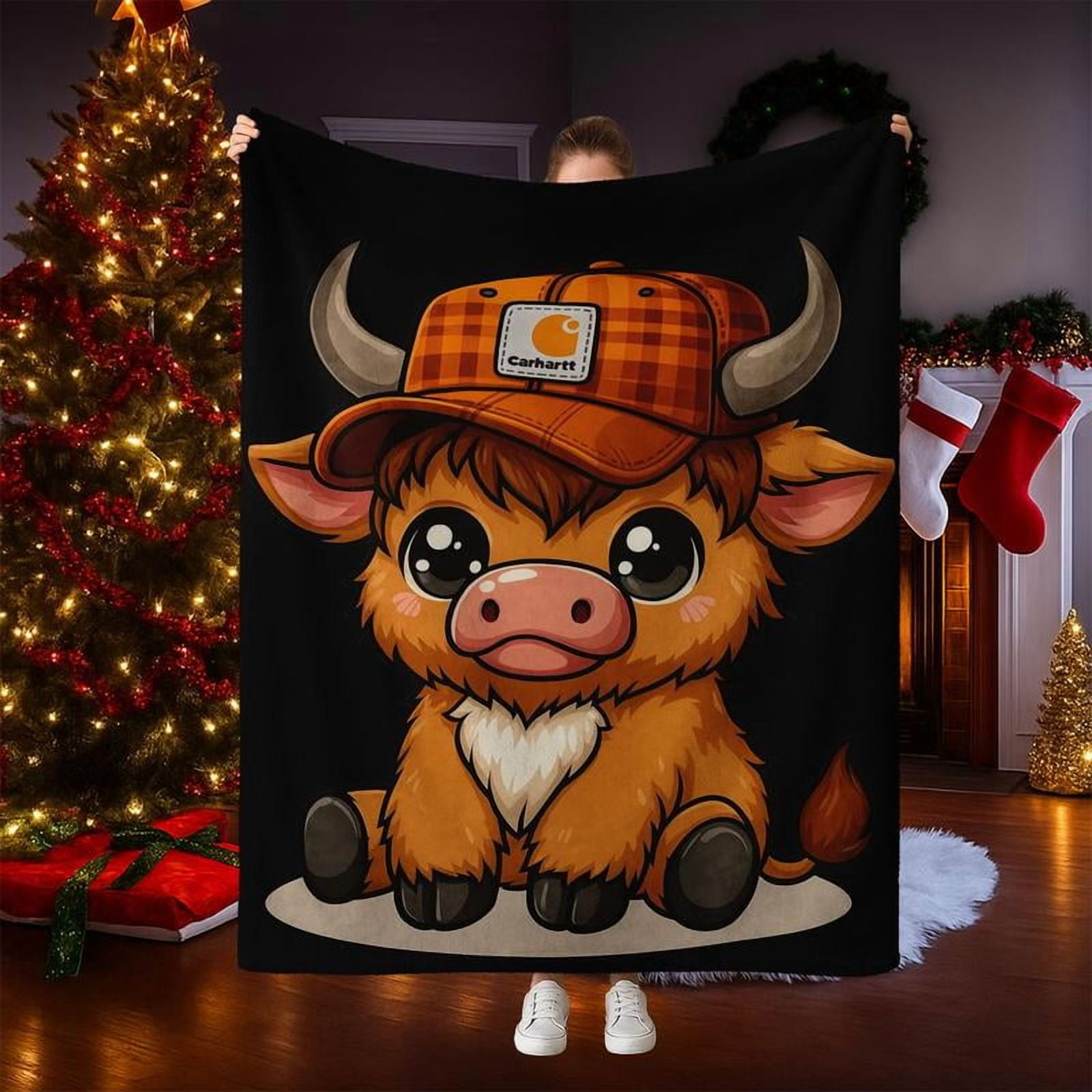 Cute Highland Cow Pattern Blanket, Soft Throw Blanket, Air Conditioning ...