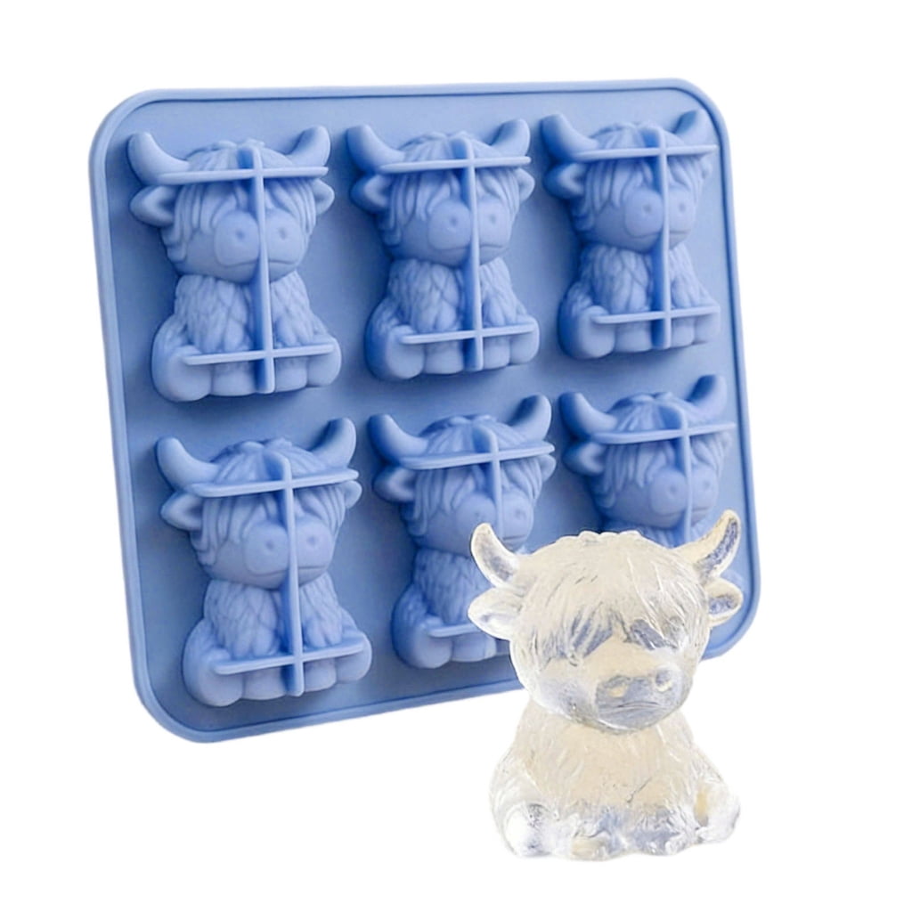 Cute Highlands Cow Ice Molds Kitchen Gadgets For Cocktails Chocolate ...