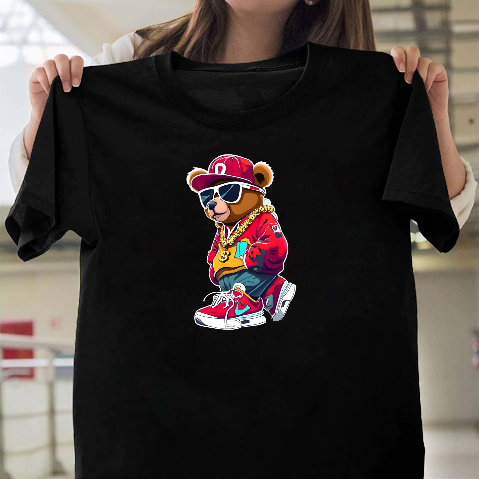 Cute Hip Hop Teddy Bear Funny Streetwear Graffiti Style, Rapper Graphic ...