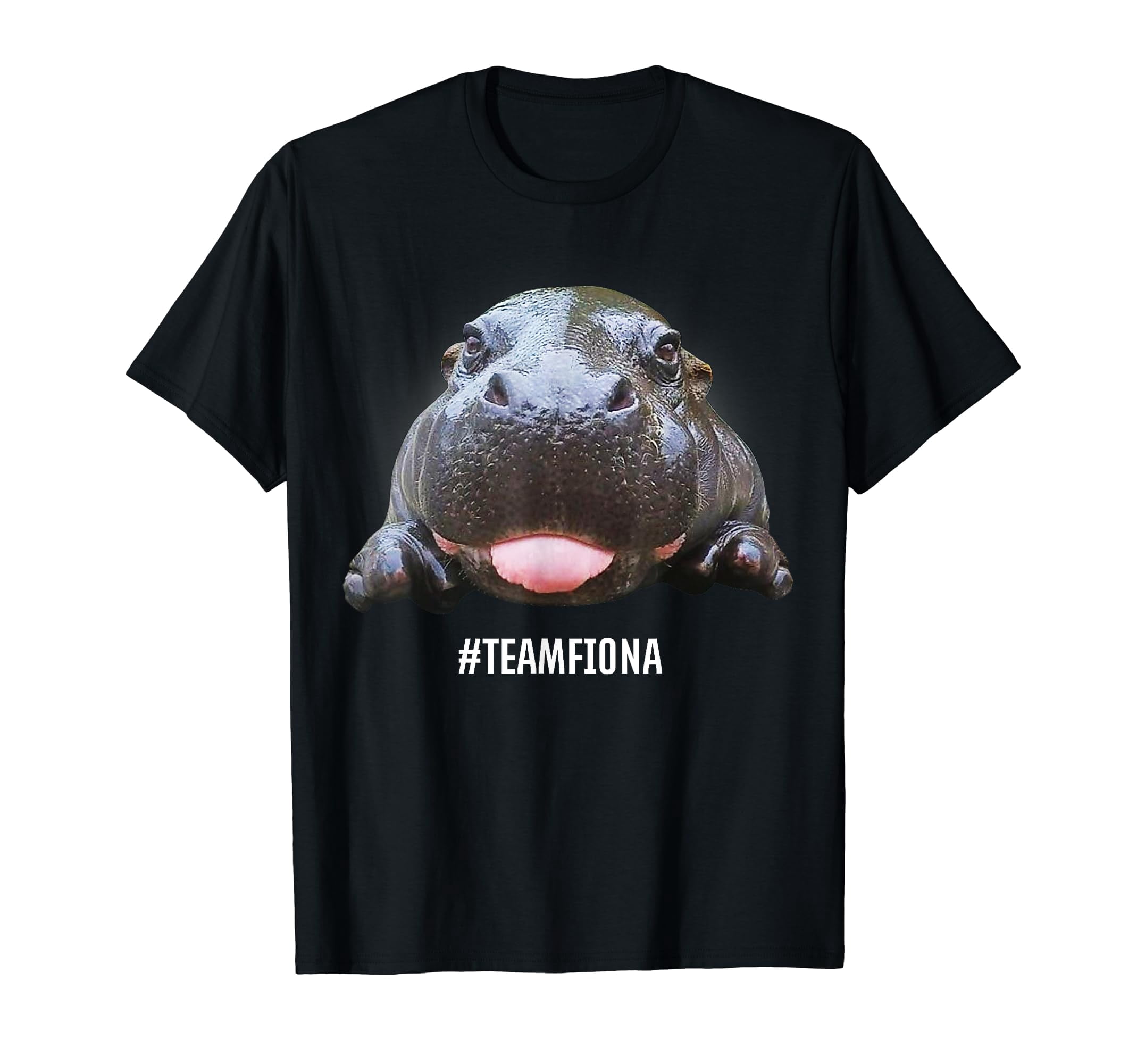 Cute Hippo Graphic T-Shirt with '#TEAMFIONA' Design for Animal Lovers ...