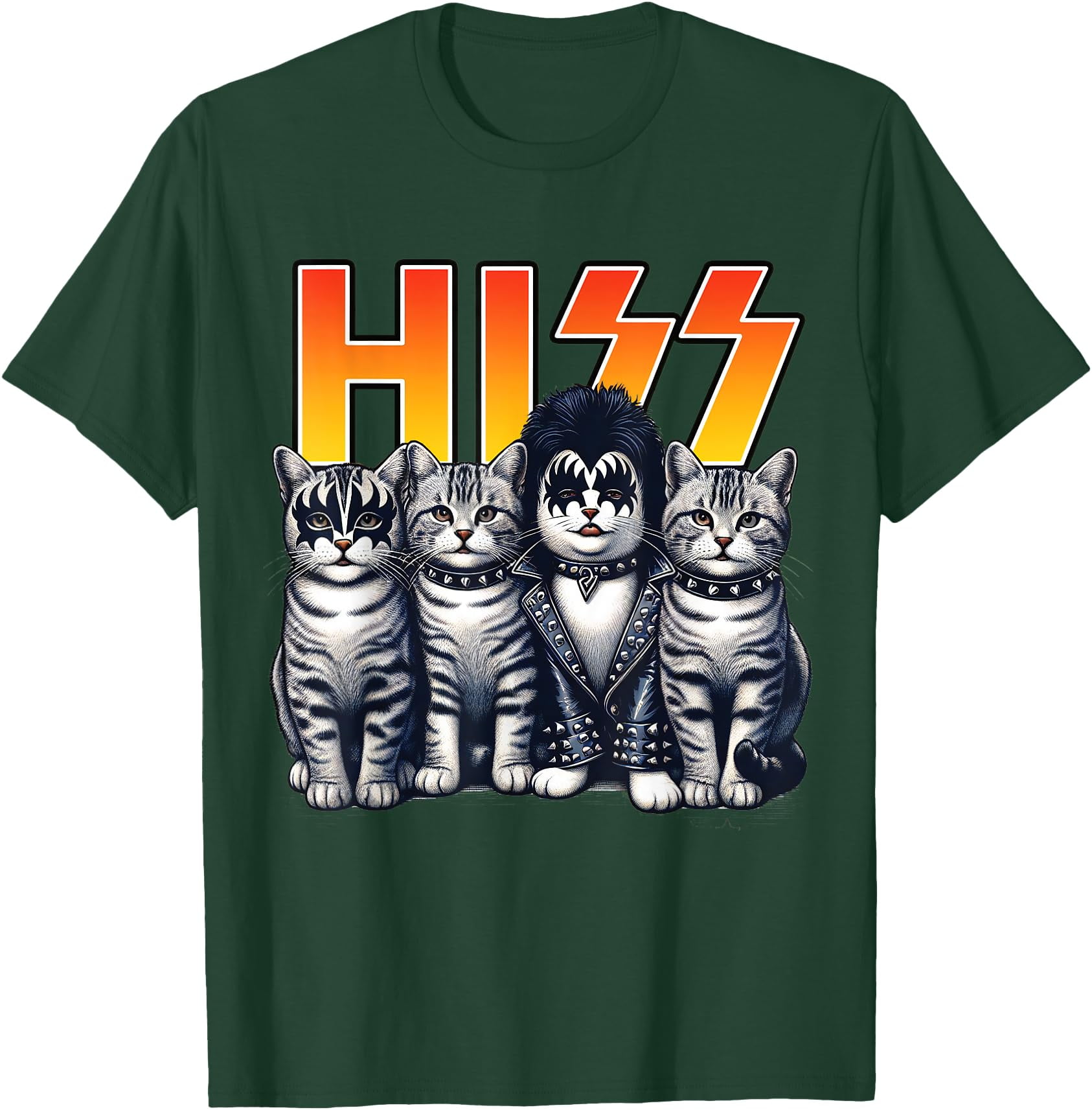 Cute Hiss Cats Rock Kittens Kitty Rocking Music Cat Lovers Unisex T ...