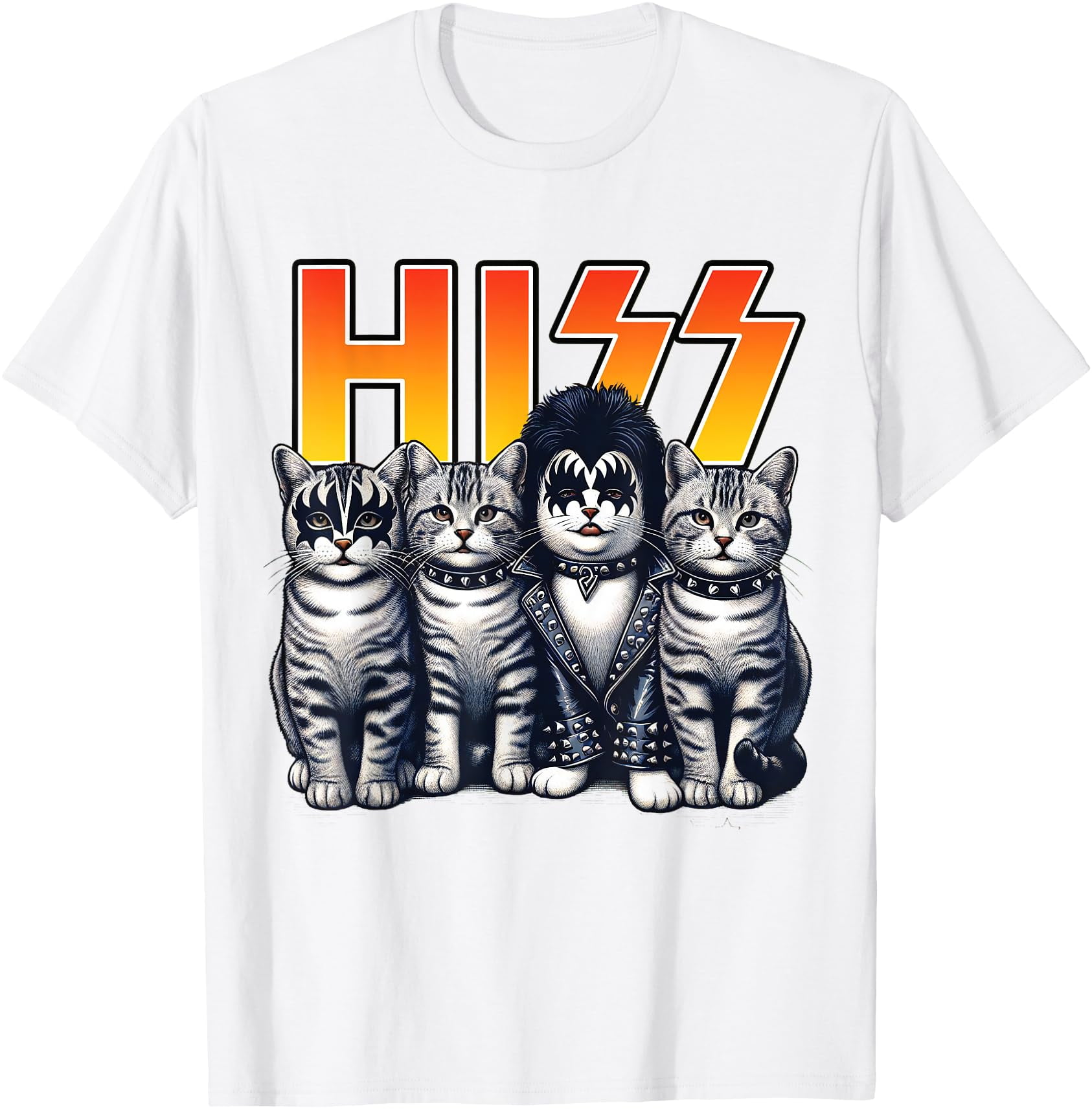 Cute Hiss Cats Rock Kittens Kitty Rocking Music Cat Lovers Unisex T ...
