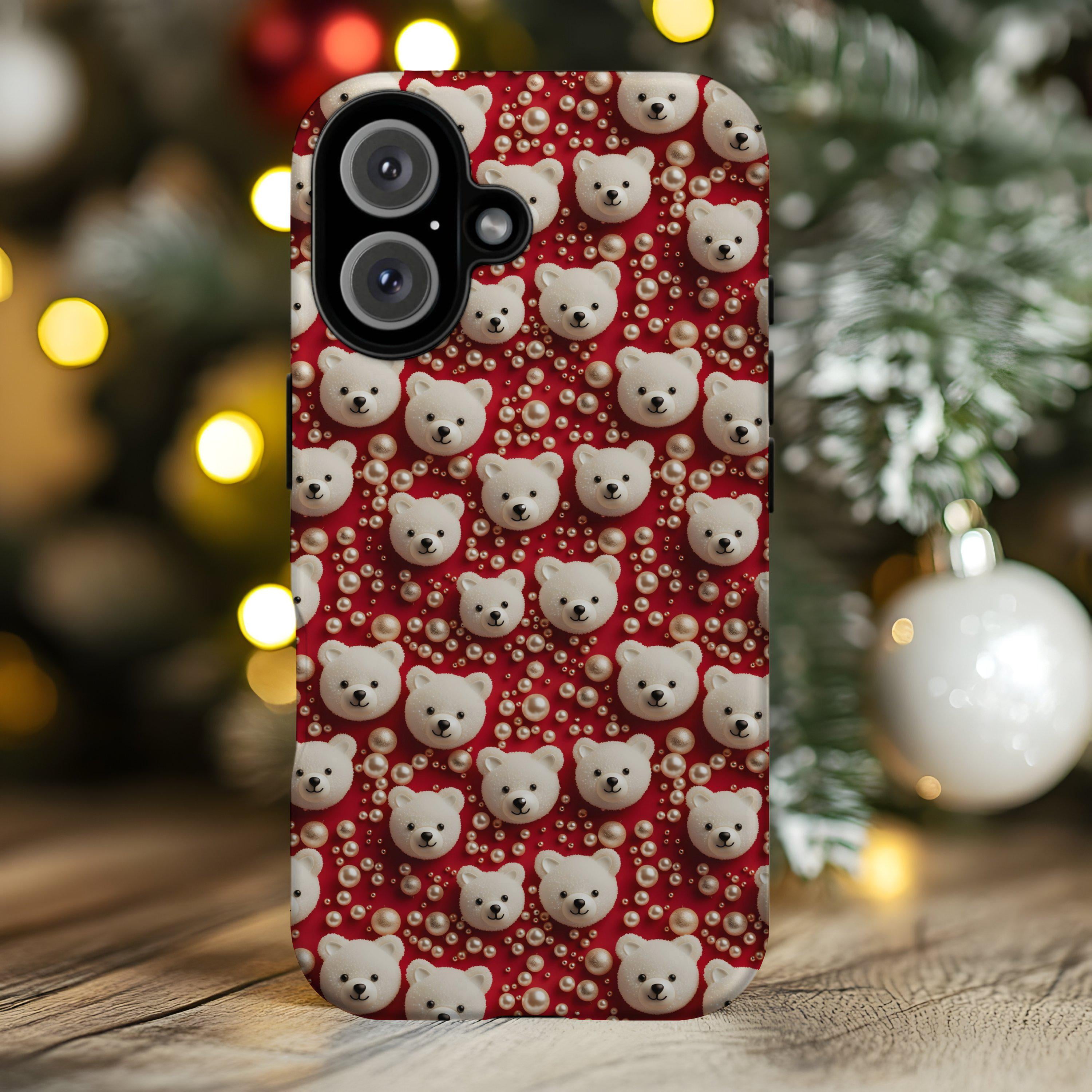 Cute Holiday Bear Retro Collage Festive Phone Case for iPhone 17 ...