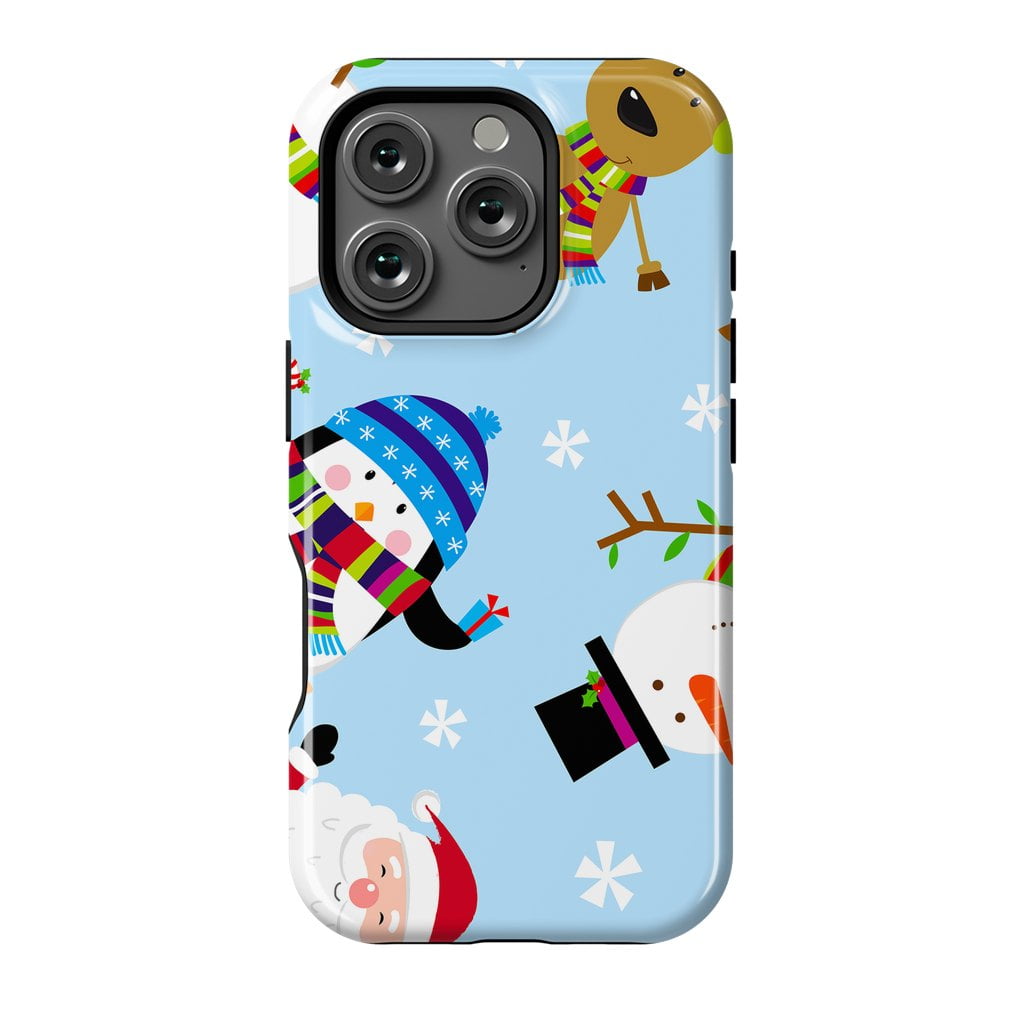 Cute Holiday Characters Festive Winter Pattern Phone Case 17 16 15 14 ...