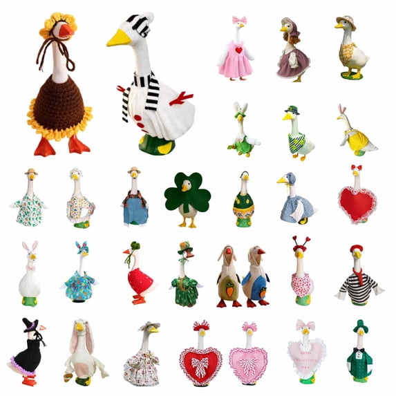 Cute Holiday Goose Decoration with Removable Costume for Outdoor Porch ...