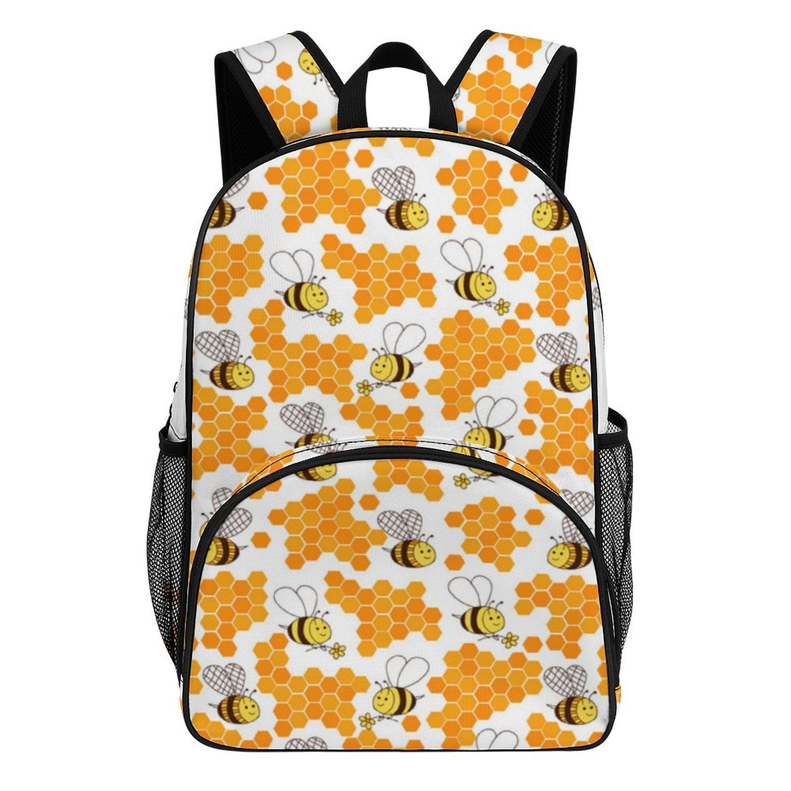Cute Honeybees Honeycomb Pattern Teenage Backpack Middle Students ...