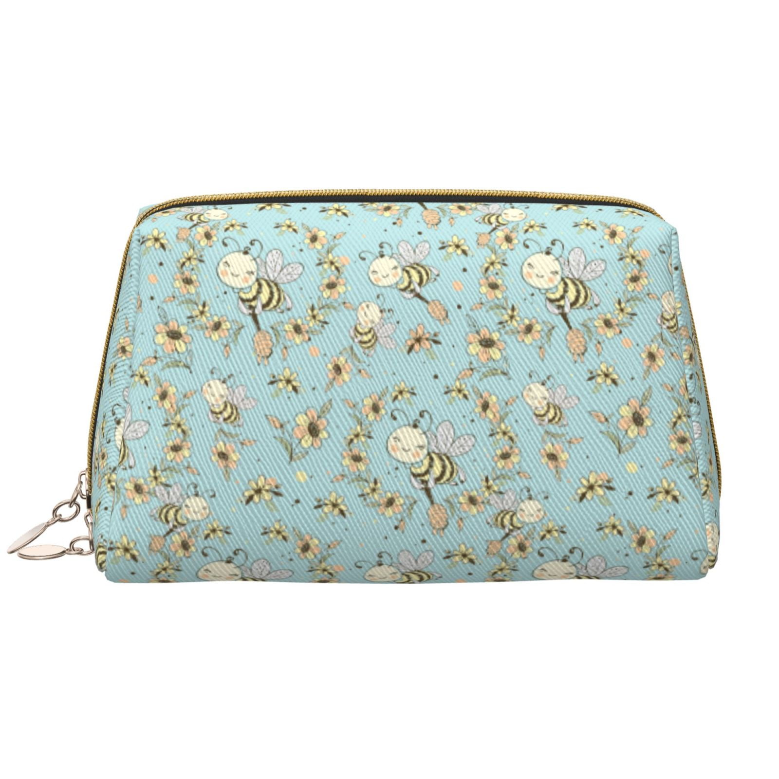 Cute Honeybees Makeup Bag, Large Capacity Cosmetic Bag Portable ...