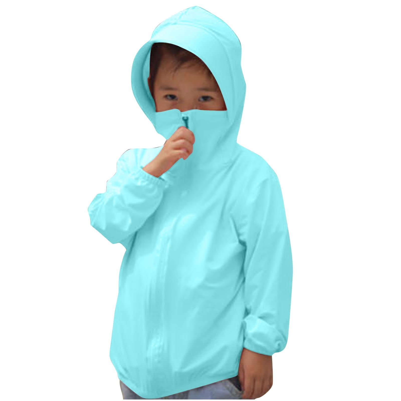 Cute Hooded Jackets for Girls and Boys Solid Color Sun Protection ...