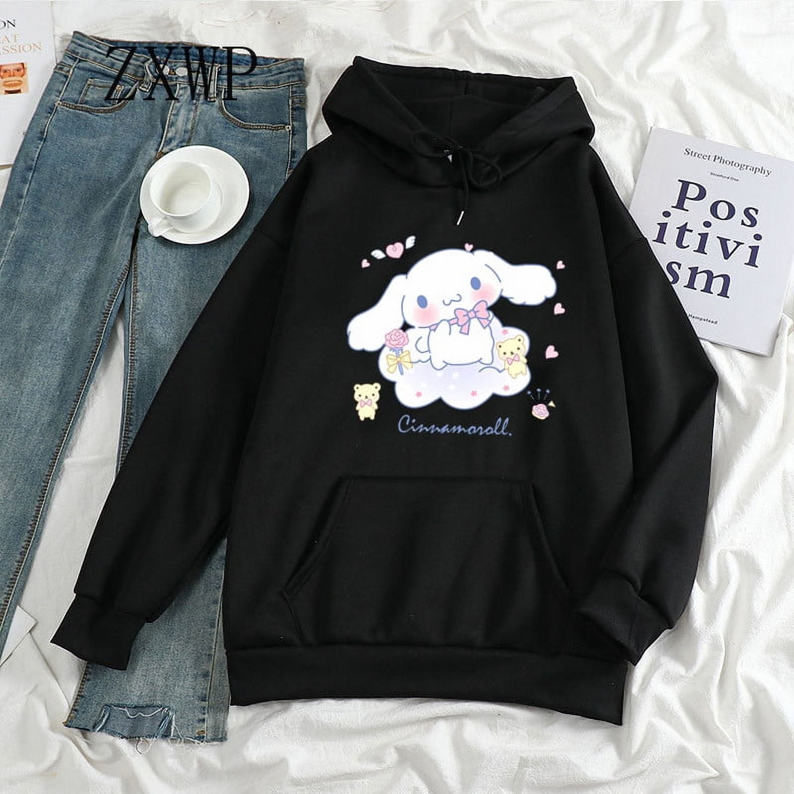 Cute Hoodie Women's Cartoon Cinnamoroll Pattern Hoodie Kawaii Hoodie ...