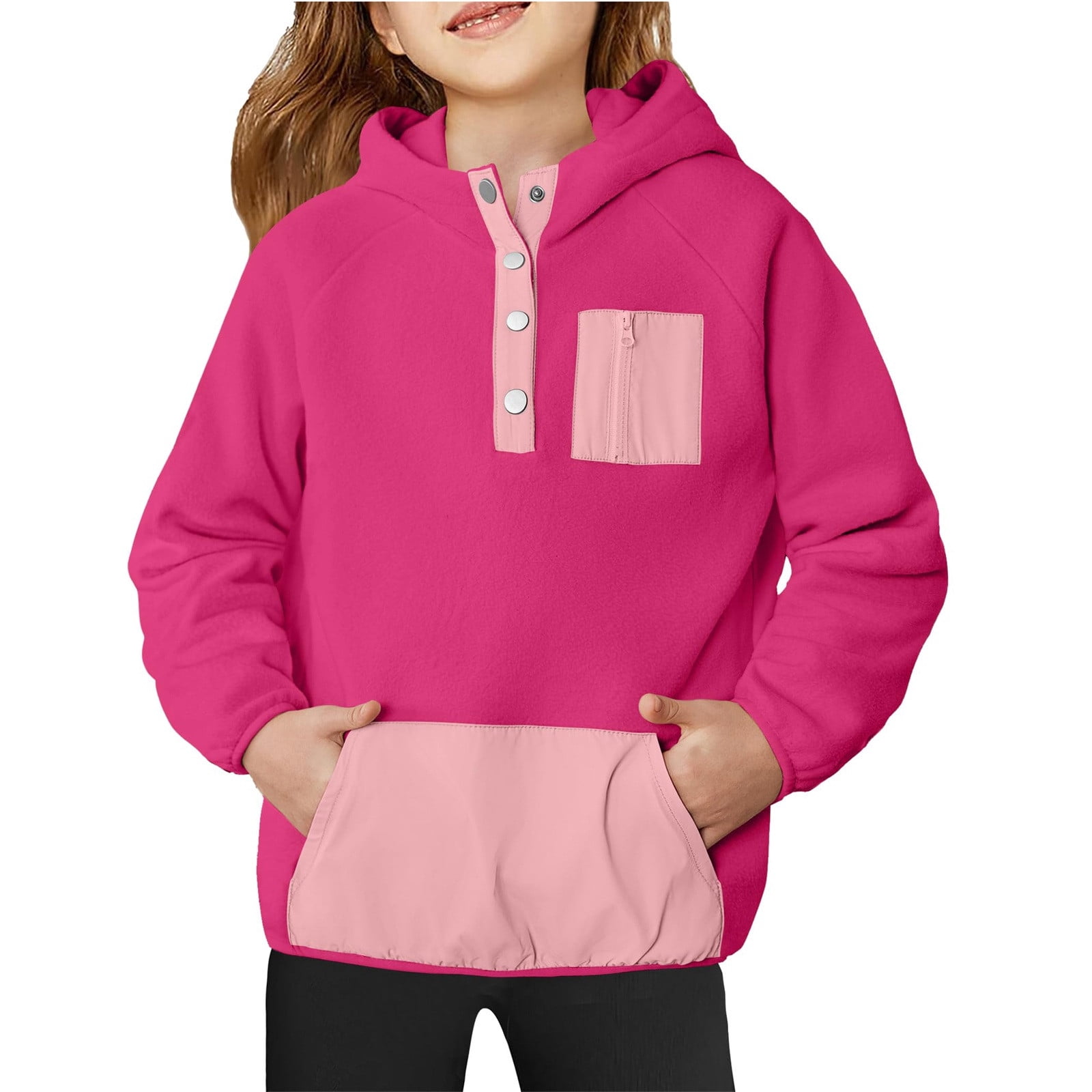 Cute Hoodies For Girls Color Block Hooded Sweatshirt Teen Girl Winter ...