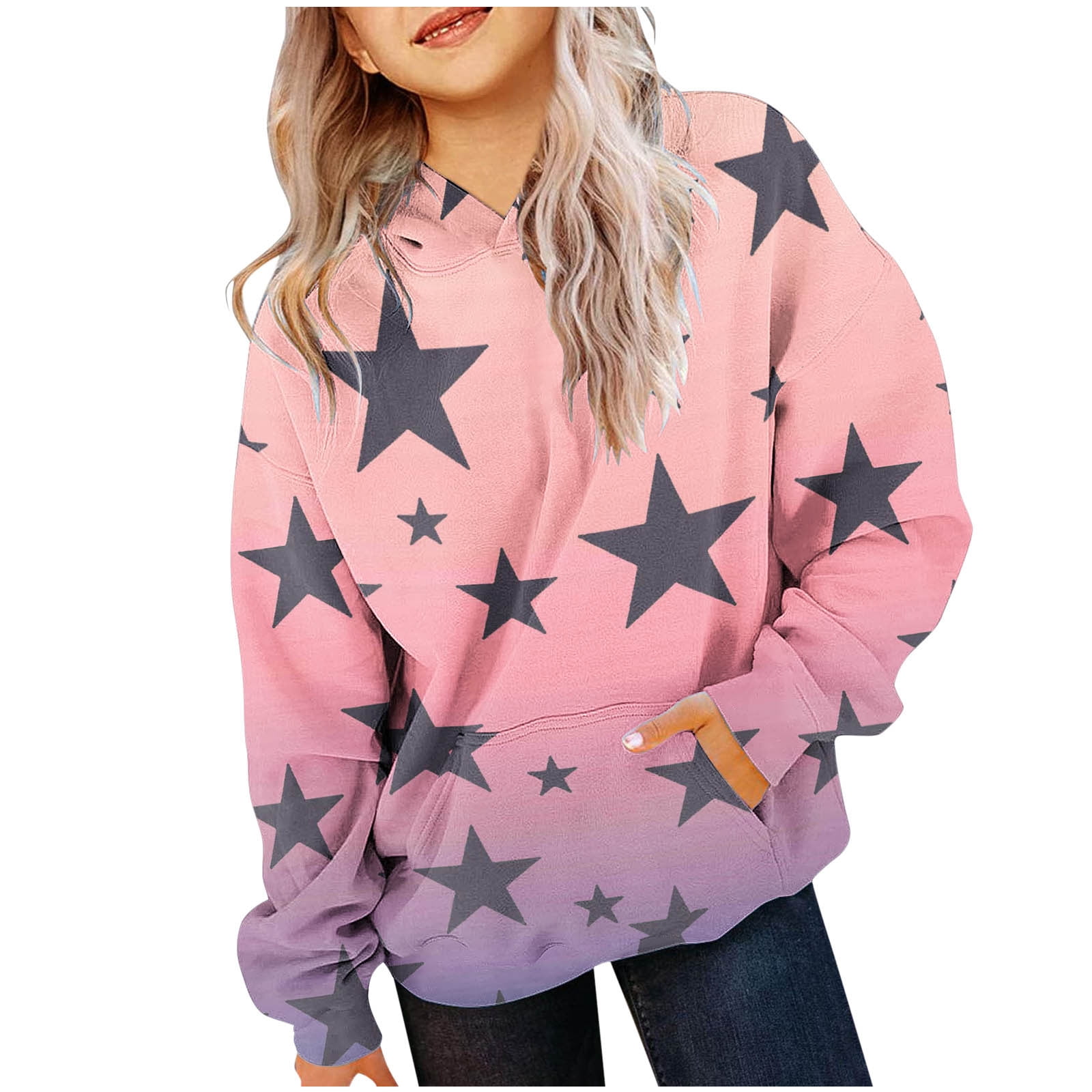 Cute Hoodies for Teen Girls 2025 Trendy Preppy Hooded Sweatshirts with Pocket Oversized Fashion ...
