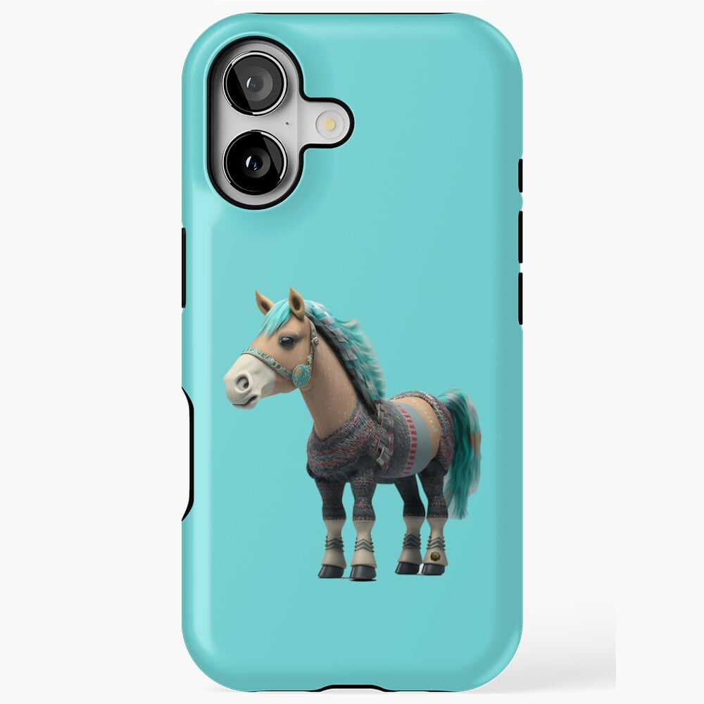 Cute Horse in Stylish Cozy Sweater Phone Case 17 16 15 14 13 12 11 Pro ...