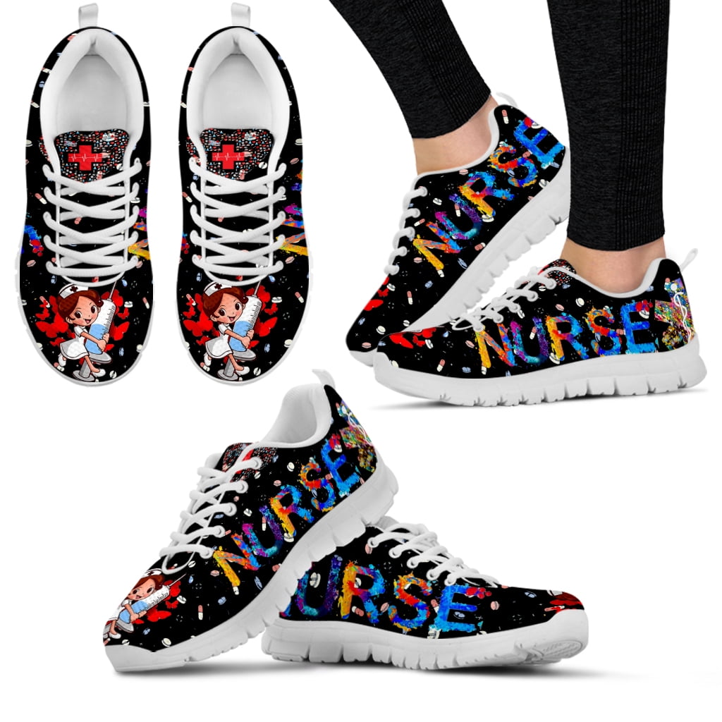 Cute Hospital Cartoon Nurse Girls Pattern Sneakers Shoes for Women ...