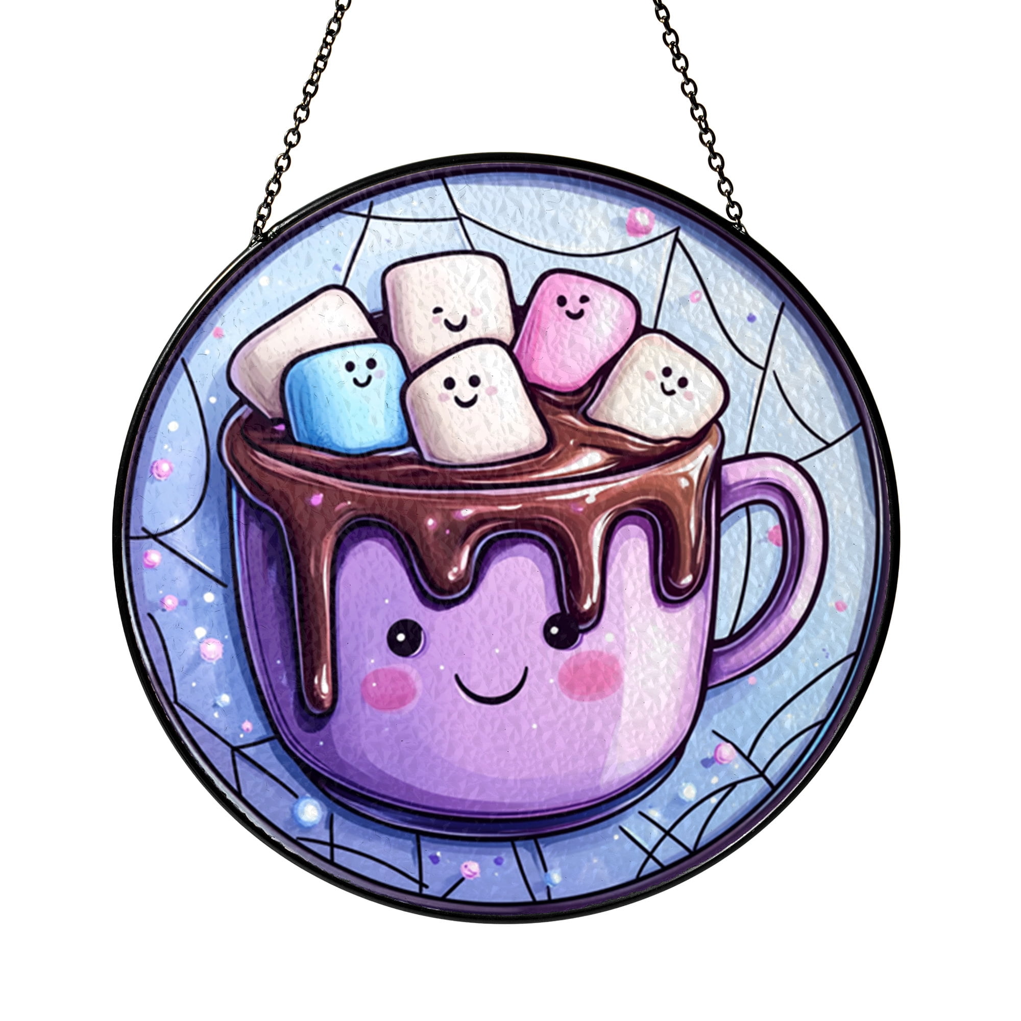 Cute Hot Chocolate Cup Stained Glass Suncatcher, Halloween Window ...