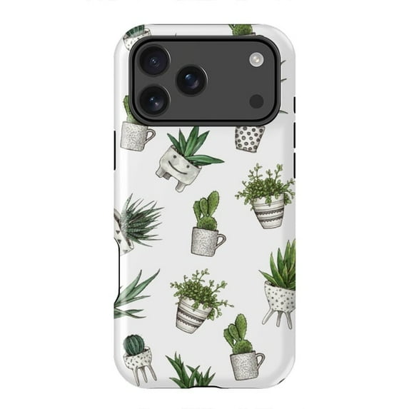 Cute Houseplants in Pots Minimal Garden Lover Case for iPhone 17 to 11 ...