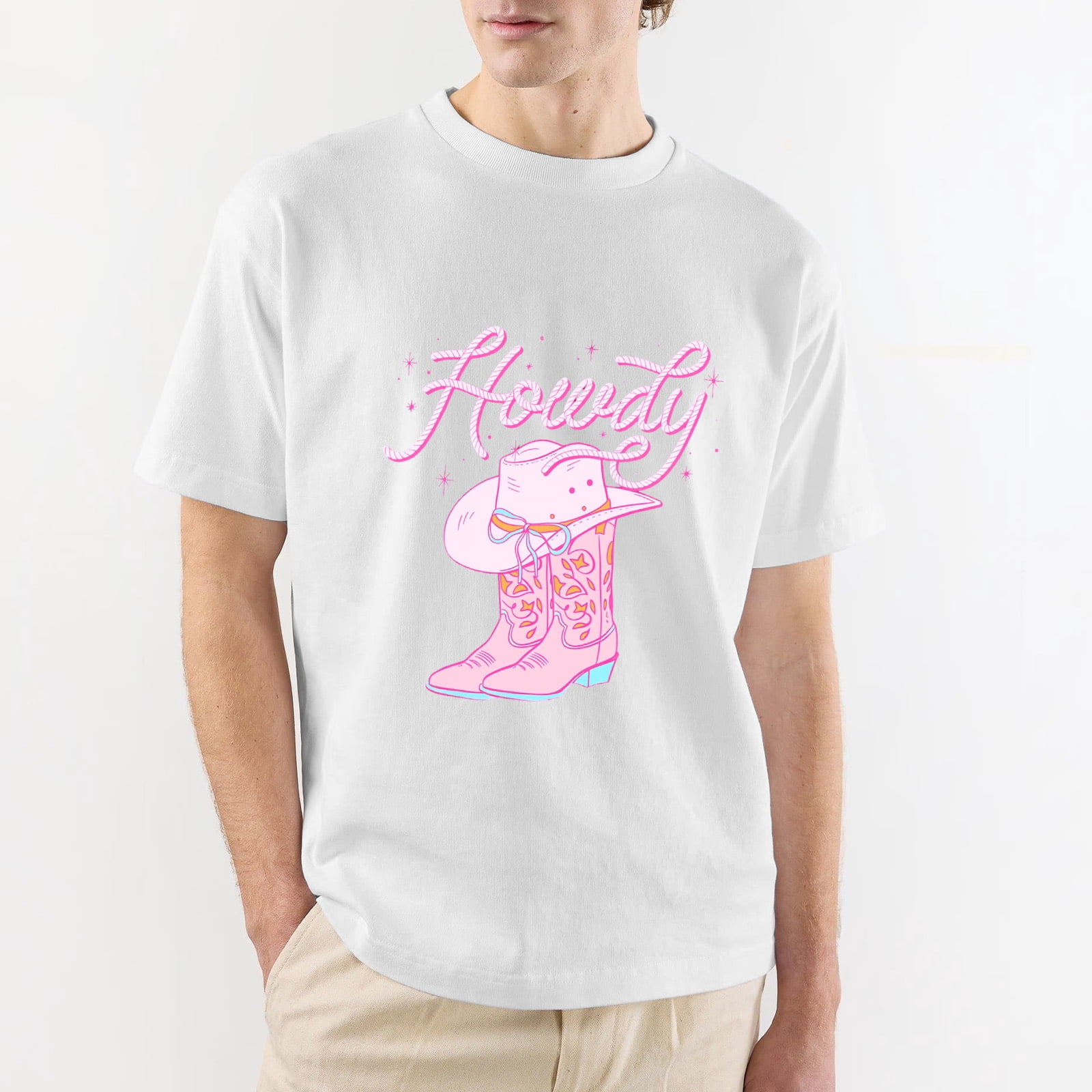Cute Howdy Pink Cowgirl Boot Hat Western Rodeo T-Shirt,OdeJous Funny ...