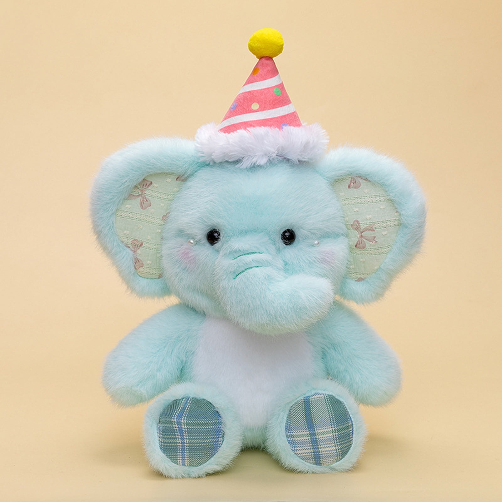 Cute Huggable Elephant Plush Toy - Soft Stuffed Animal With Party Hat ...