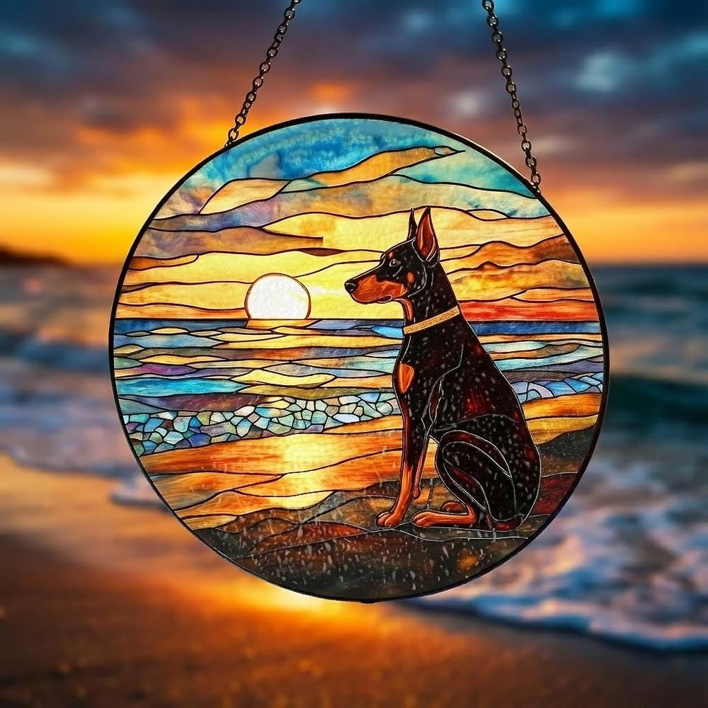 Cute Hugging Otters Stained Glass Suncatcher, Romantic Animal Window ...