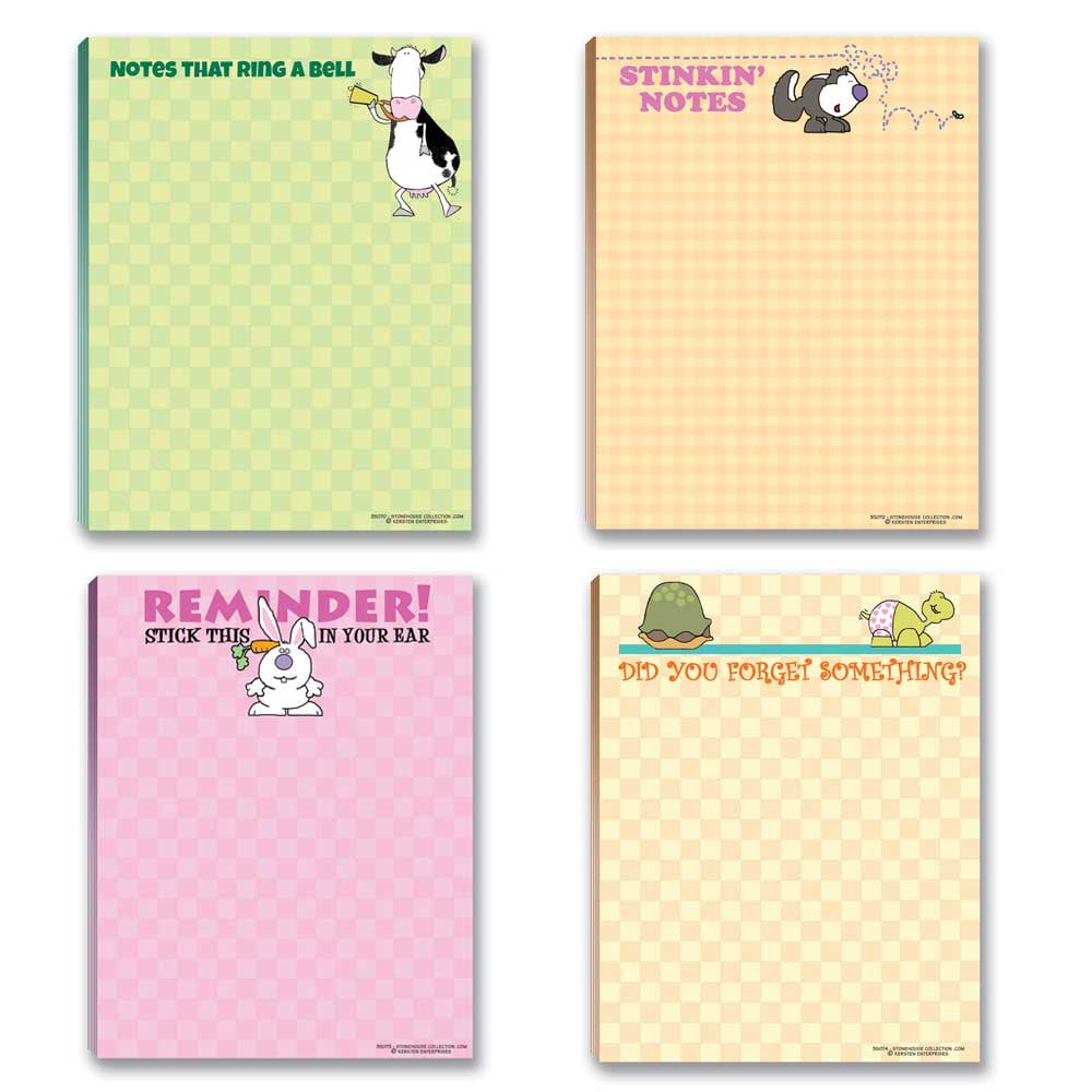 Cute Humorous Notepads - 4 Assorted Funny Note Pads - Walmart.com