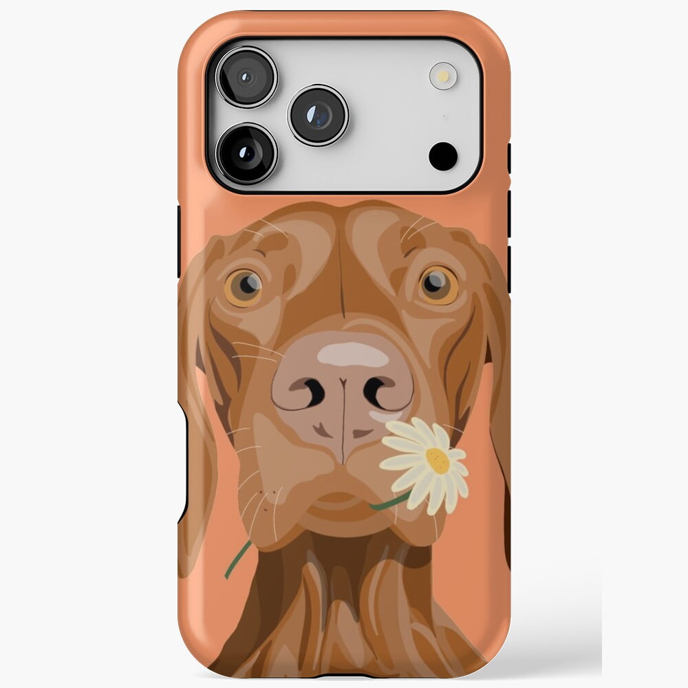 Cute Hungarian Vizsla With Daisy iPhone Case 11 through 17 Pro Max ...