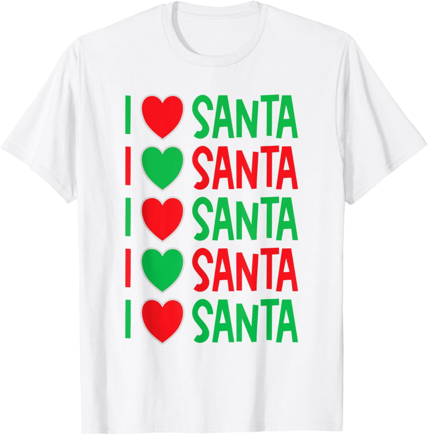 Cute I Love Santa Christmas Holiday Santa Claus Lover Gift T-Shirt ...