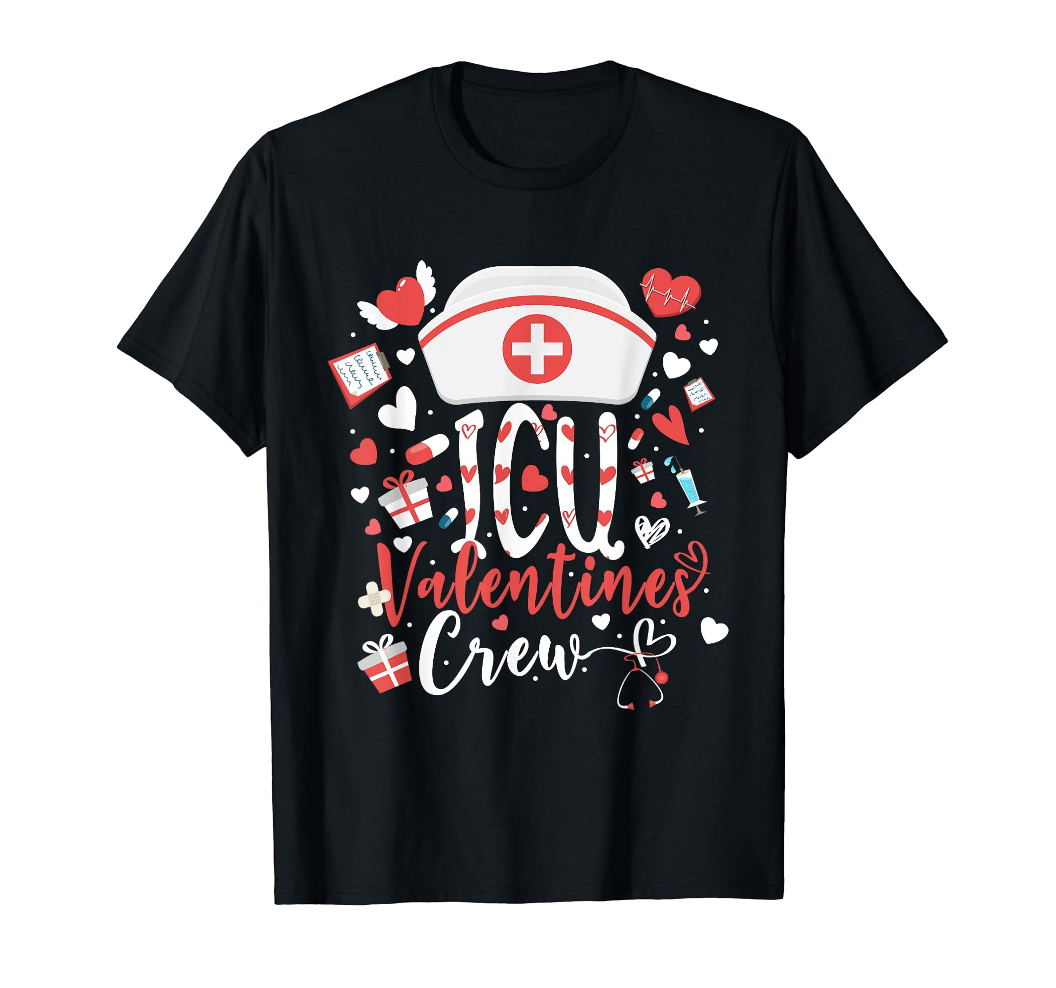Cute ICU Nurse Crew Valentine's Day T-Shirt for Healthcare Workers ...