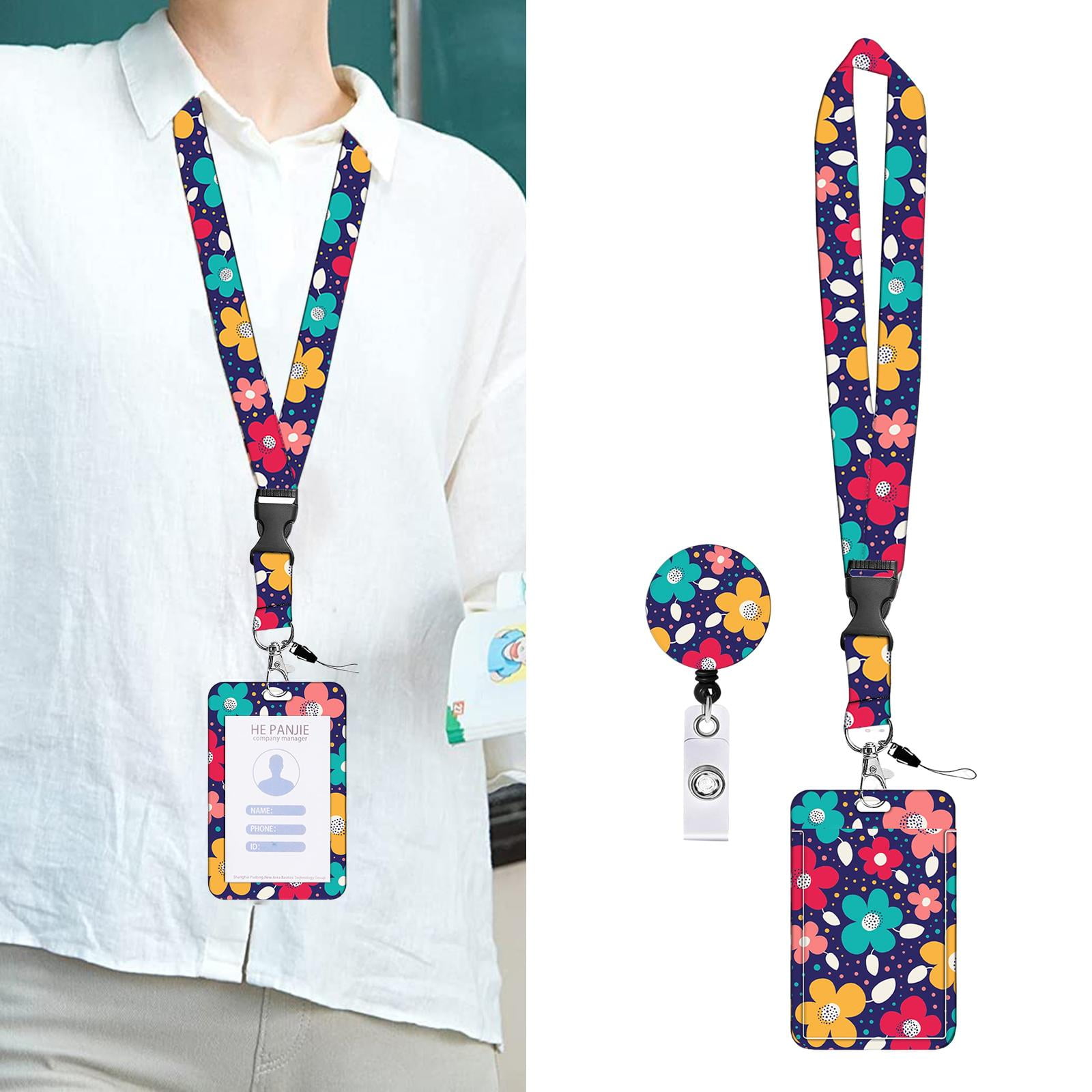 Cute ID Card Holder Lanyard with Clip Badge Holder for School Teacher ...