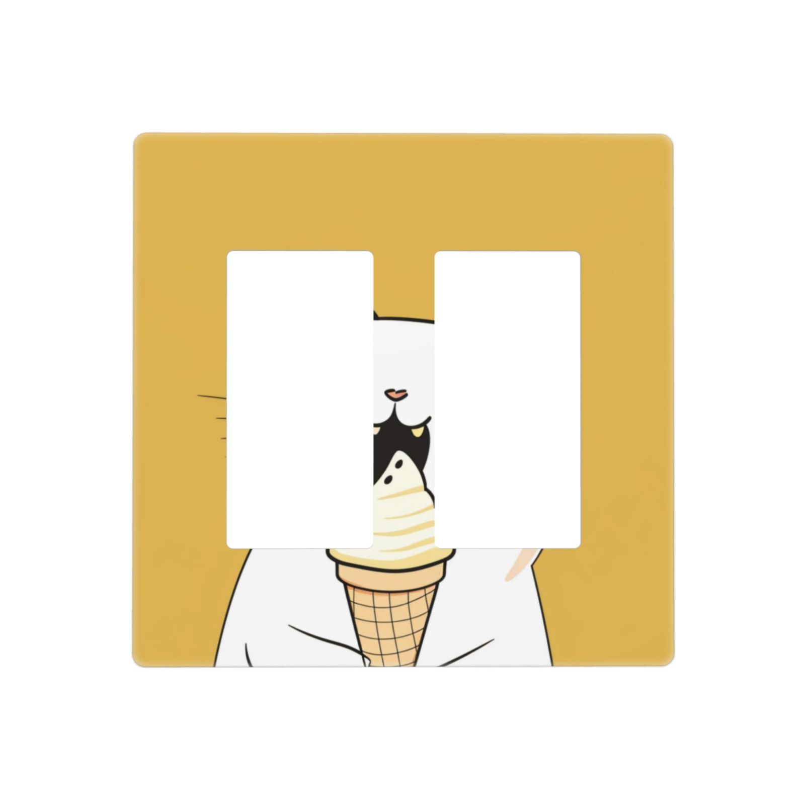 Cute Ice Cream Cat Switch Cover Decorative Wall Plate / 2-Gang ...