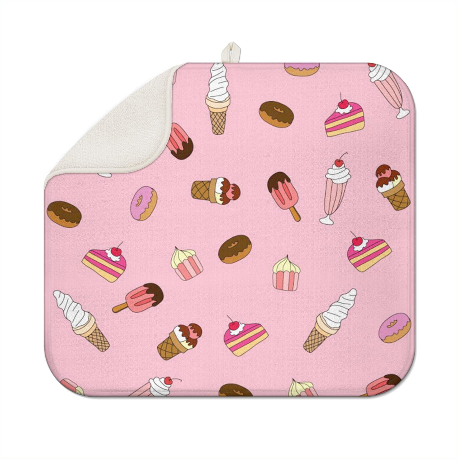 Cute Ice Cream Coffee Mat – Colorful Microfiber Spill Mat with Hand ...
