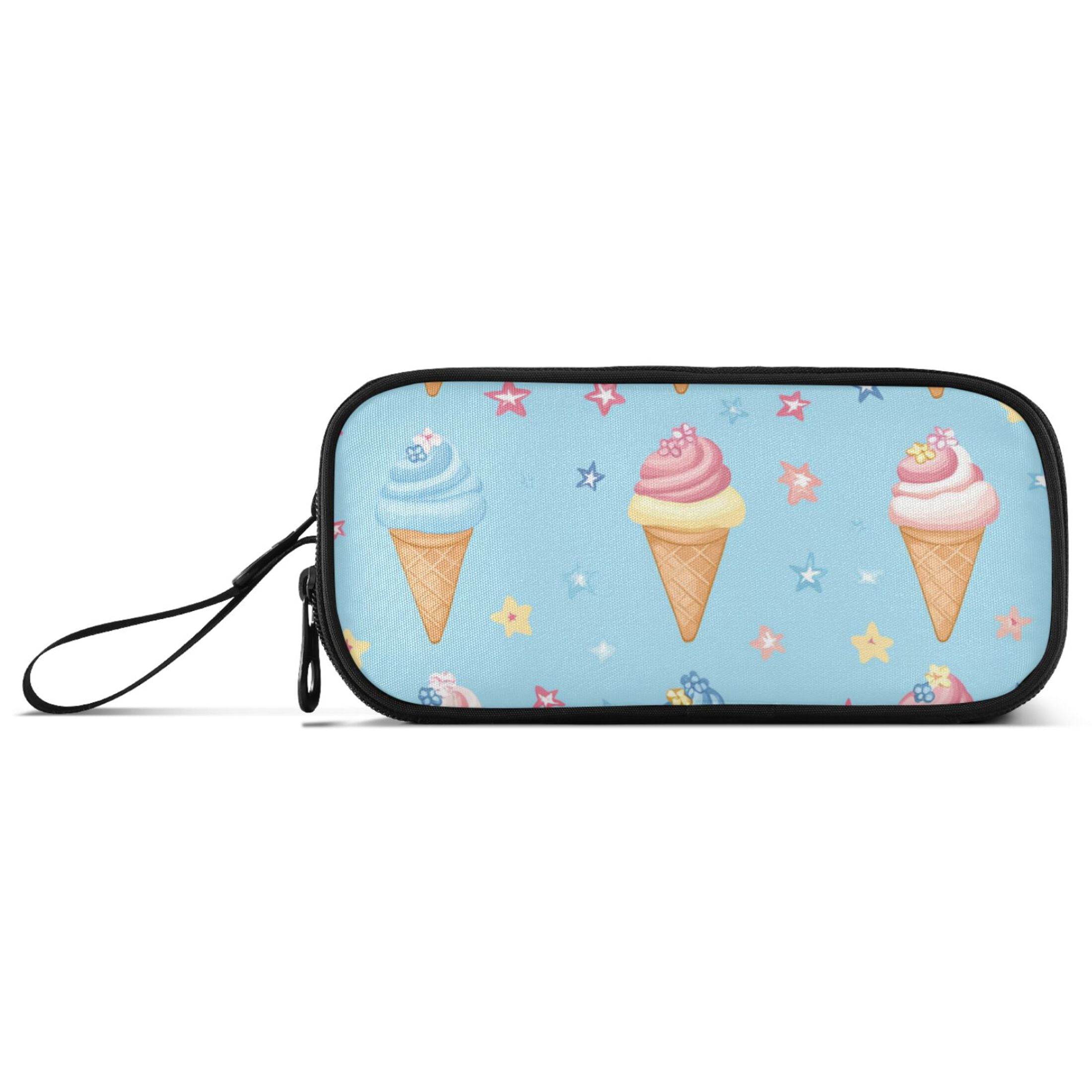 Cute Ice Cream Cones Stars Pencil Case Stationary Holder Pen Bag Pencil ...