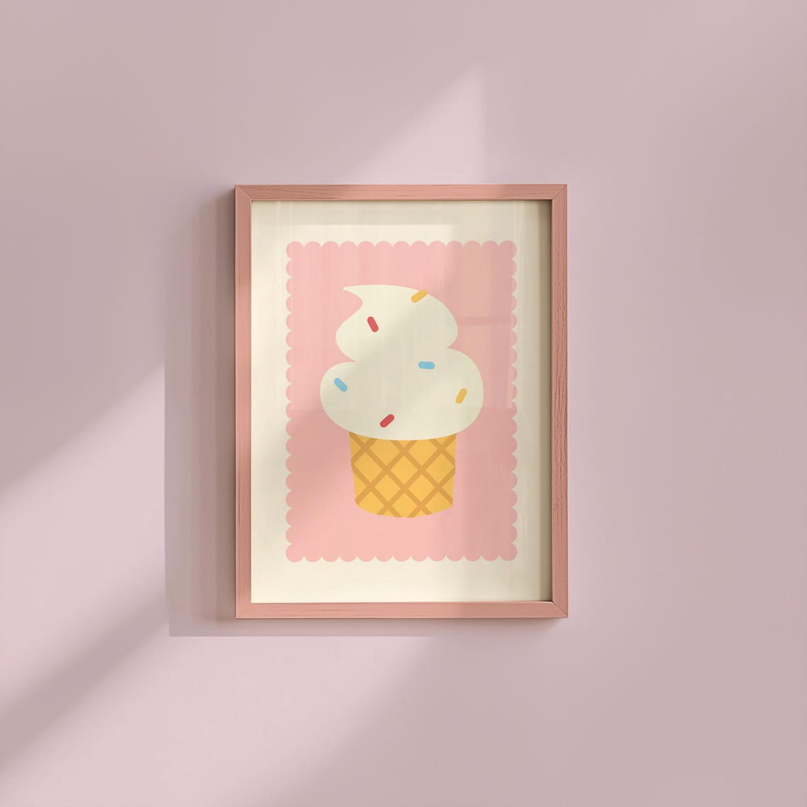 Cute Ice Cream Retro Kitchen Art Poster, Unframed Size 12x18 - Walmart.com