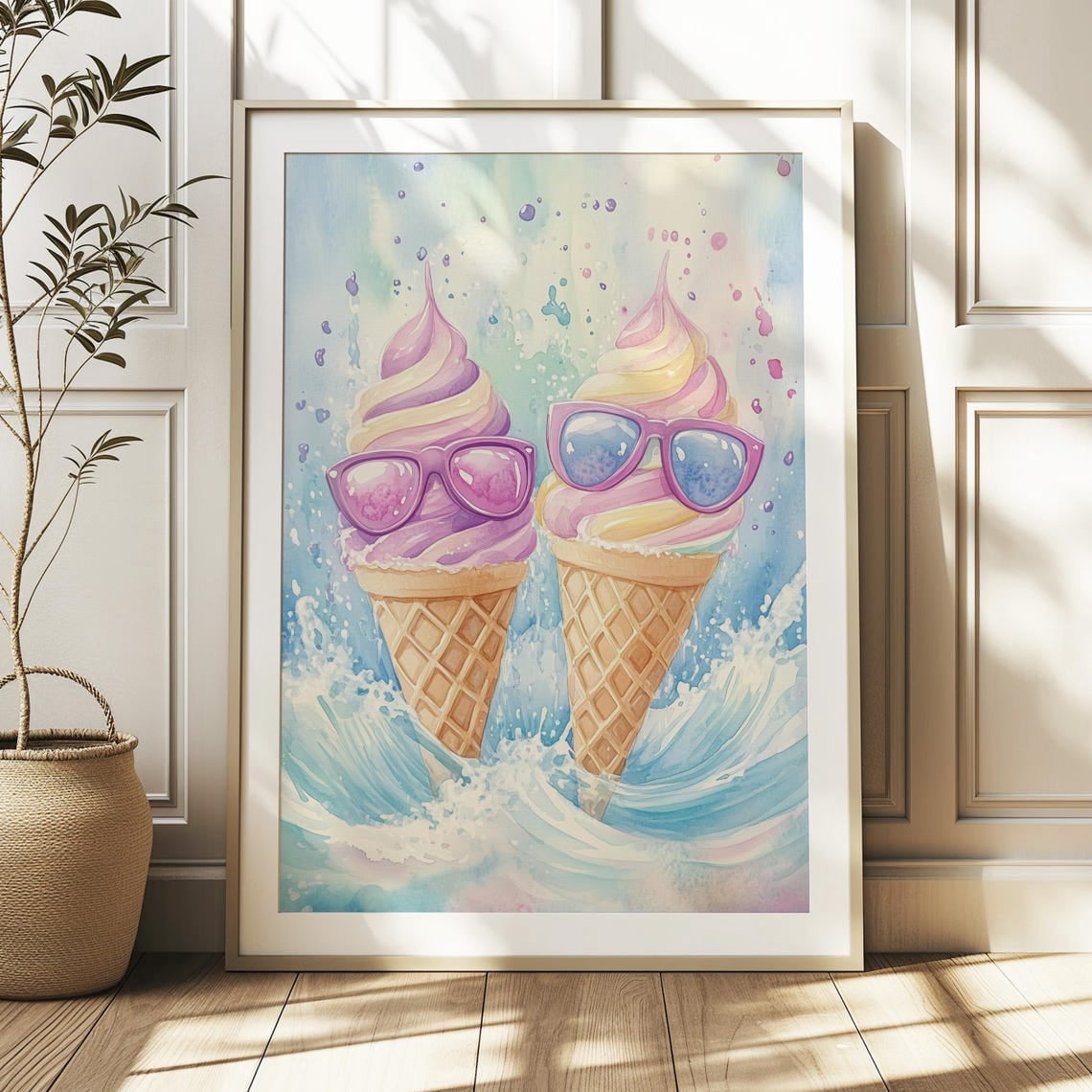 Cute Icecream Wall Art, Fun Decor For, Playroom Ice Cream Poster, Fun ...