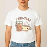 Cute Iced Tea And Hot Tea Bes Teas Bestie Pun Art For Unisex T-Shirt up ...
