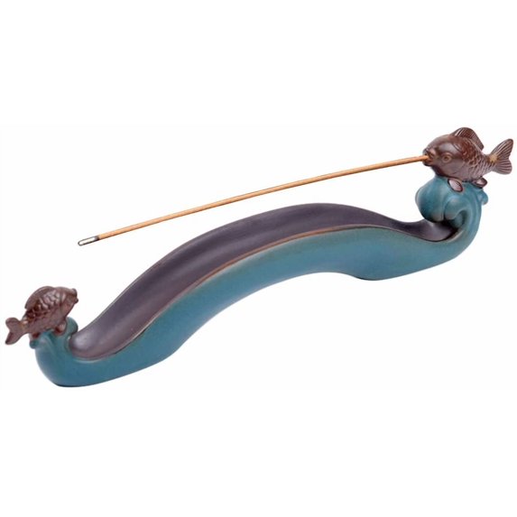 Cute Incense Holder Fish, Ceramic Incense Stick Holder Double Incense ...