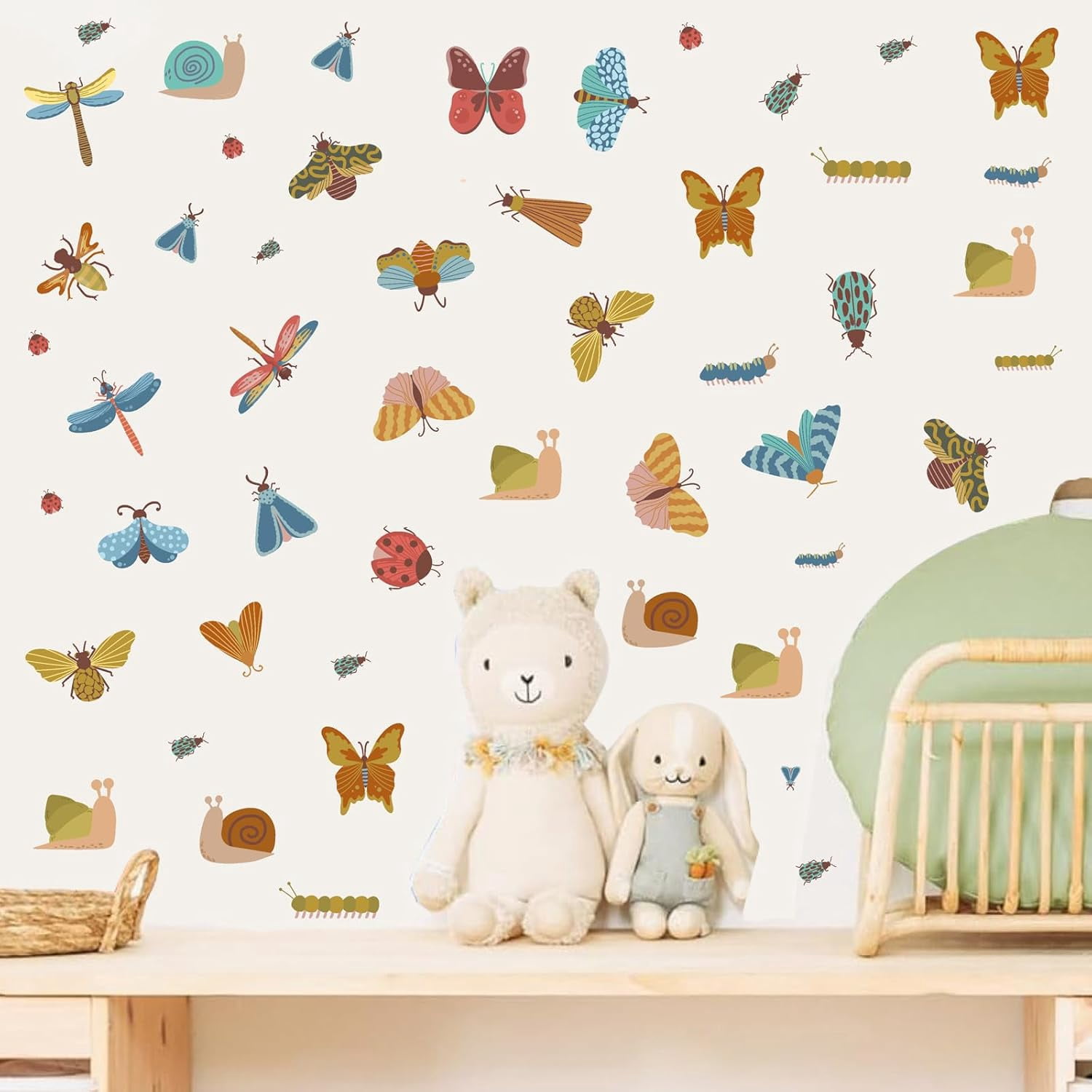Cute Insect Wall Decals Cartoon Insects Stickers Small Animal Butterfly ...
