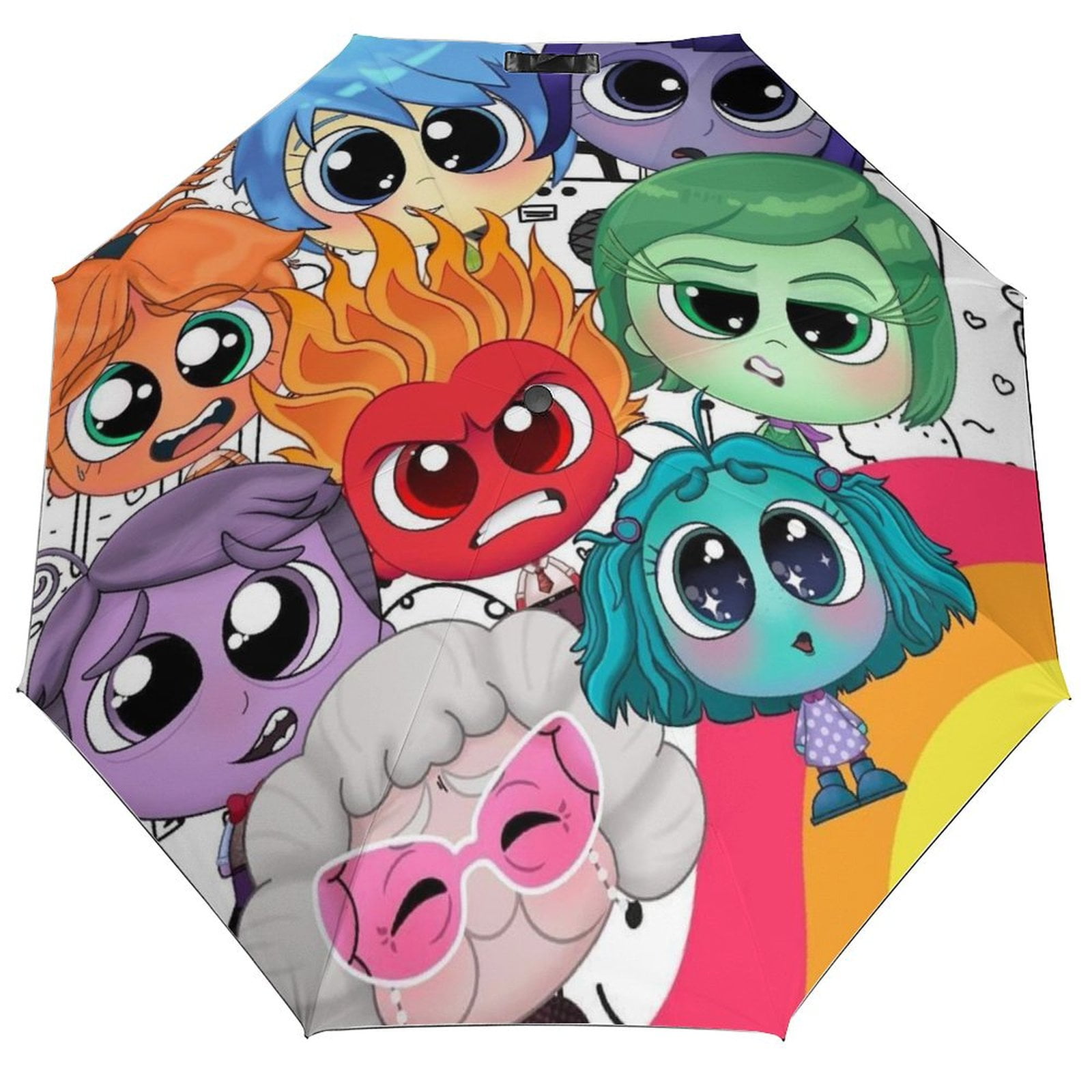 Cute Inside Out Travel Automatic Folding Rain Umbrellas with Cover Bag ...