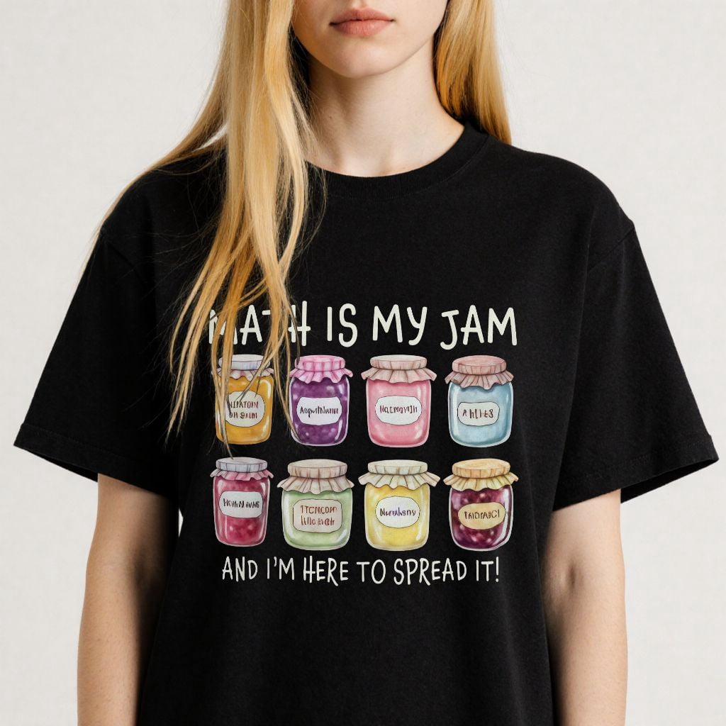 Cute Jam Jar Graphic for Math Lovers Funny Math themed Casual Tee print ...