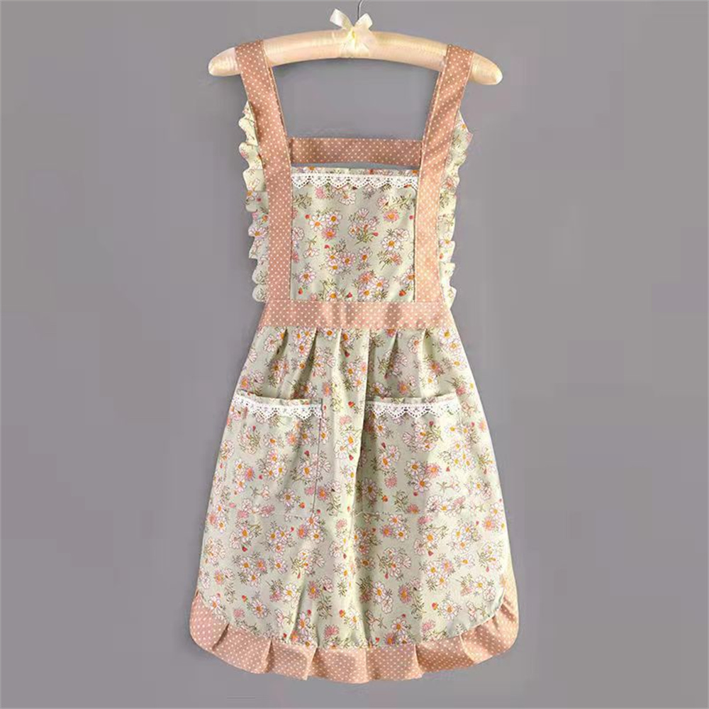 Cute Japanese Apron Maid Dress with Waistband Kitchen Household ...