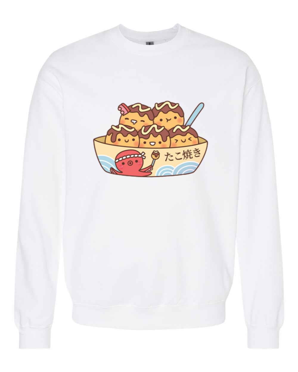 Cute Japanese Food Takoyaki Octopus Balls Themed Unisex Sweatshirt up ...