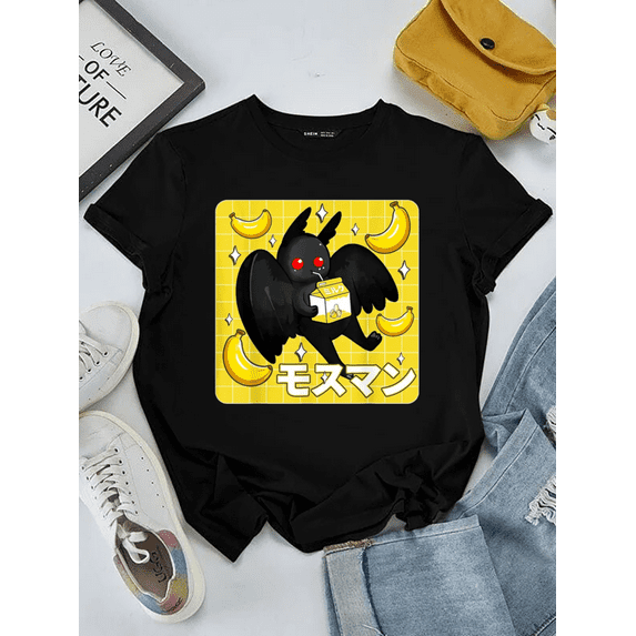 Cute Japanese Mothman Banana Milkshake Otaku Graphic up to Size 5XL ...