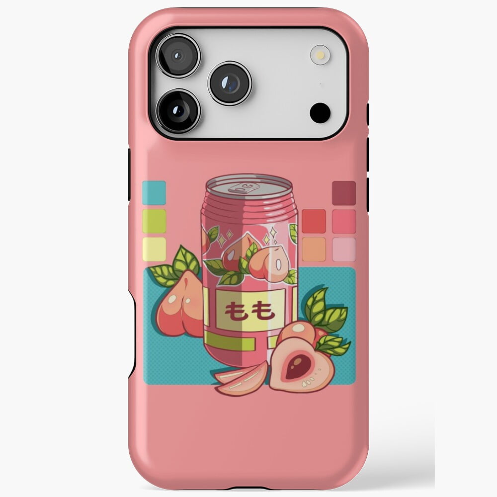 Cute Japanese Peach Soda Can Art Phone Case Compatible iPhone 17 ...