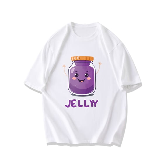 Cute Jelly Jar Graphic T Shirt Black Purple Jelly Character And Text ...