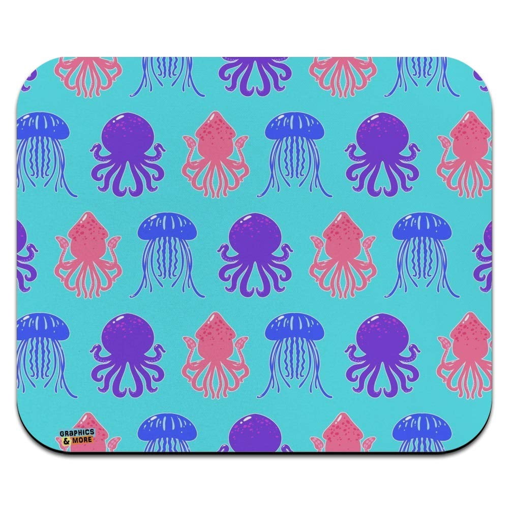 Cute Jellyfish Octopus Squid Tentacles Pattern Low Profile Thin Mouse ...