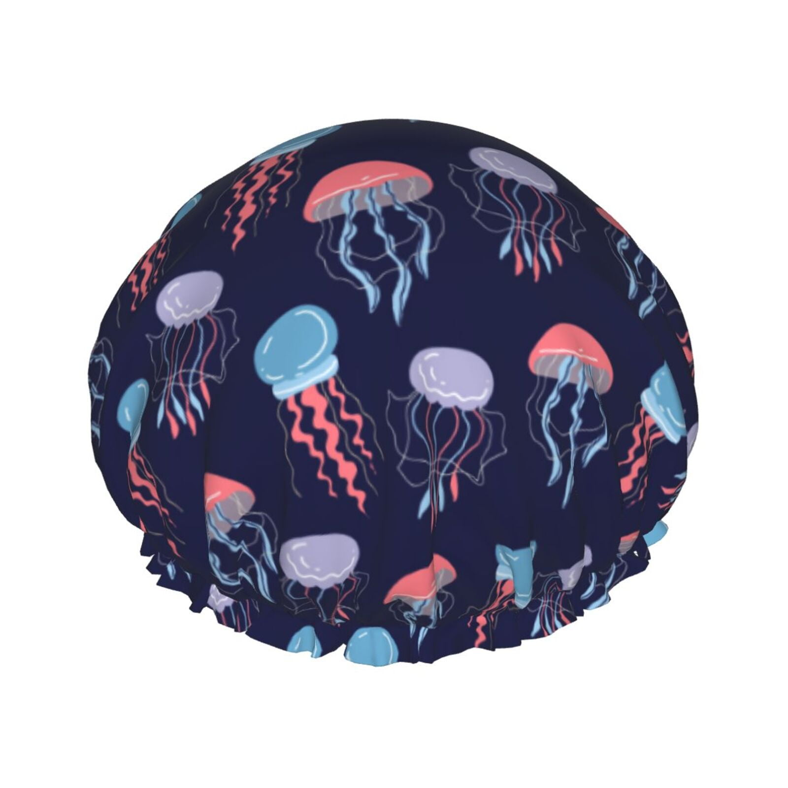 Cute Jellyfish Pattern Shower Cap, Reusable Bath Hair Hat for all Hair ...