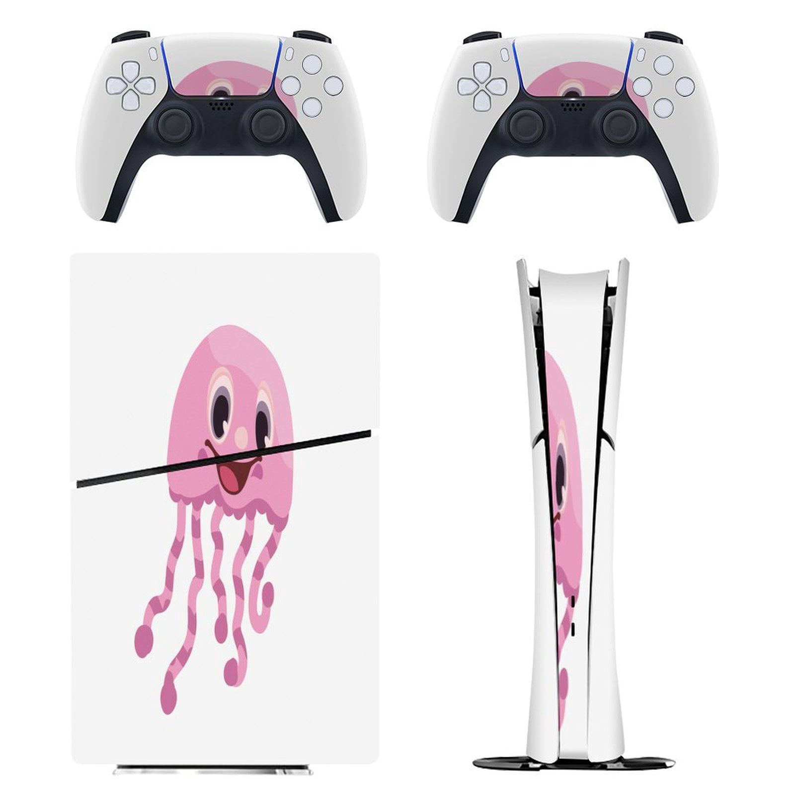 Cute, Jellyfish, Pink PS5/PS5 Slim Digital Disc Skin Sticker For ...