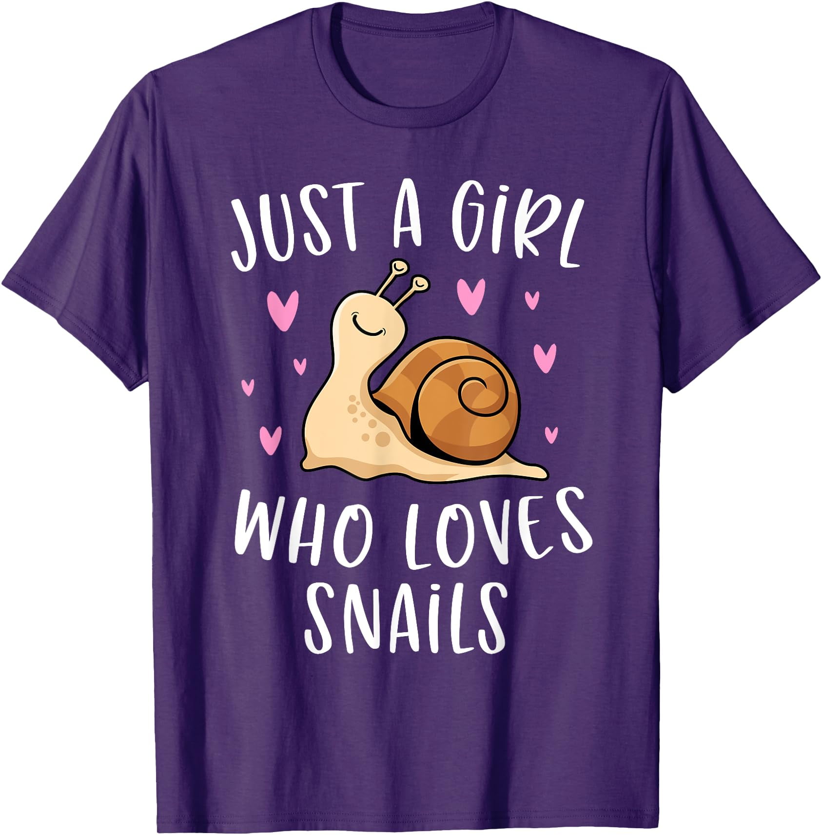 Cute Just A Girl Who Loves Snails Funny Softstyle Unisex T-Shirt,Purple ...