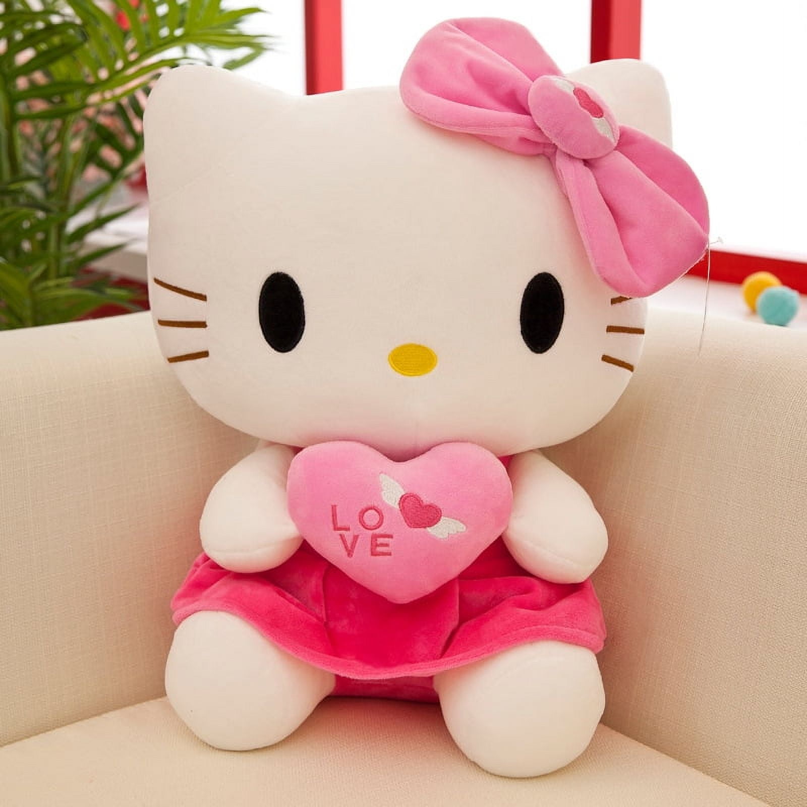 Cute KT Cat Plush Doll Holding Love Angel Kitty Doll Plush Toy Sweet ...