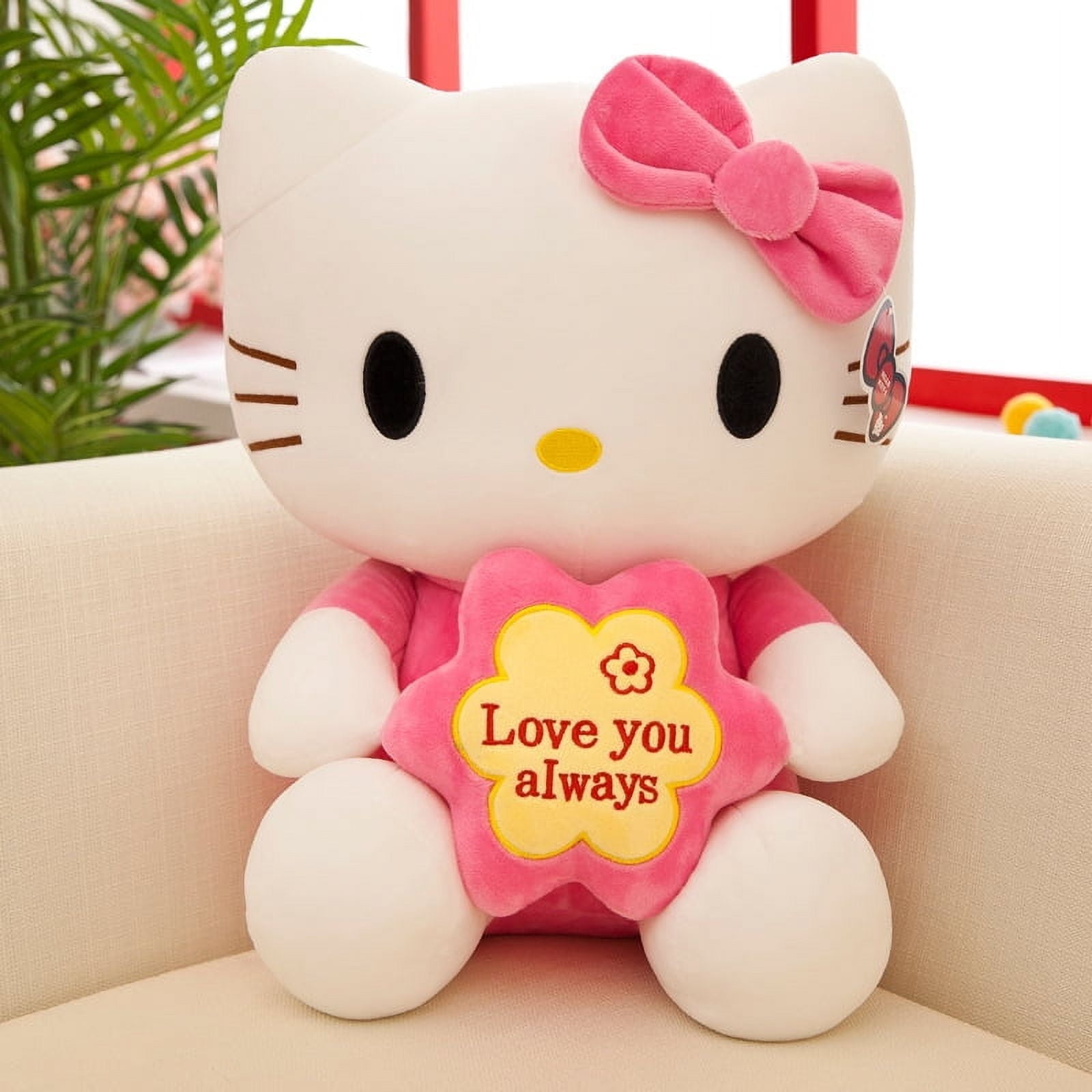 Cute KT Cat Plush Doll Holding Love Angel Kitty Doll Plush Toy Sweet ...
