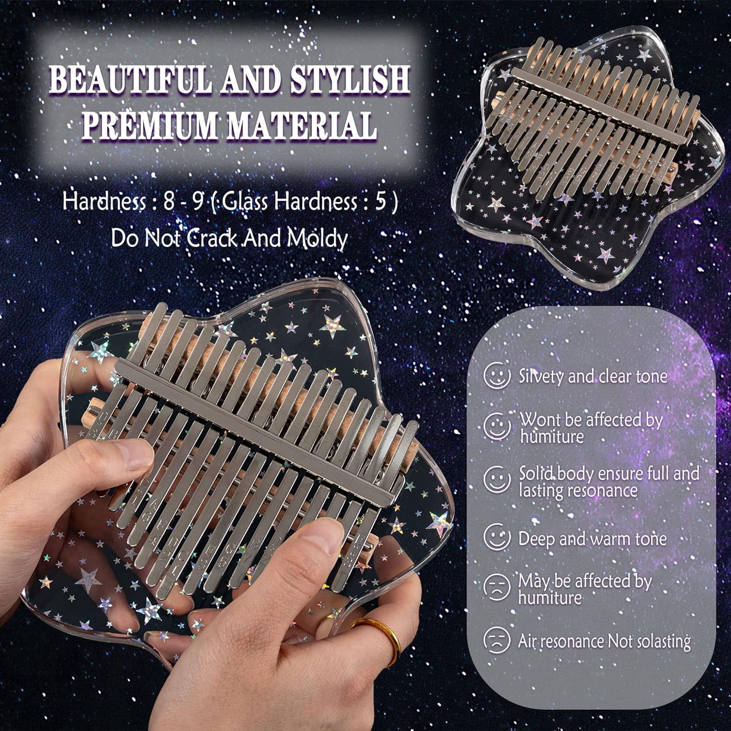 Cute Kalimba Thumb Piano 17 Keys Portable Musical Instrument with ...