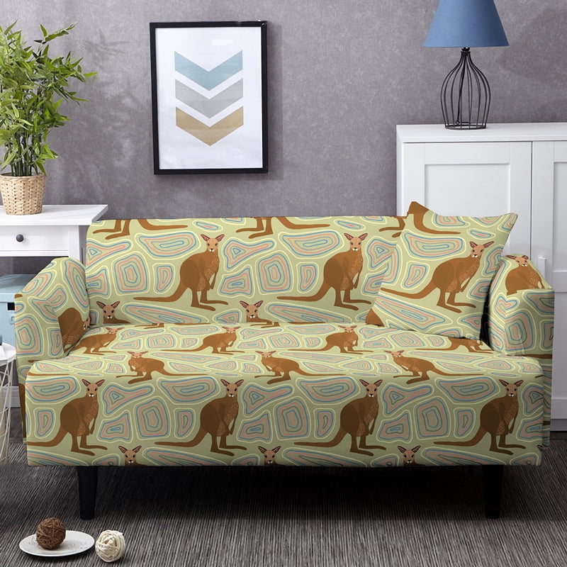 Cute Kangaroo Pattern Slipcover Elastic Washable Corner Couch Covers 1 ...